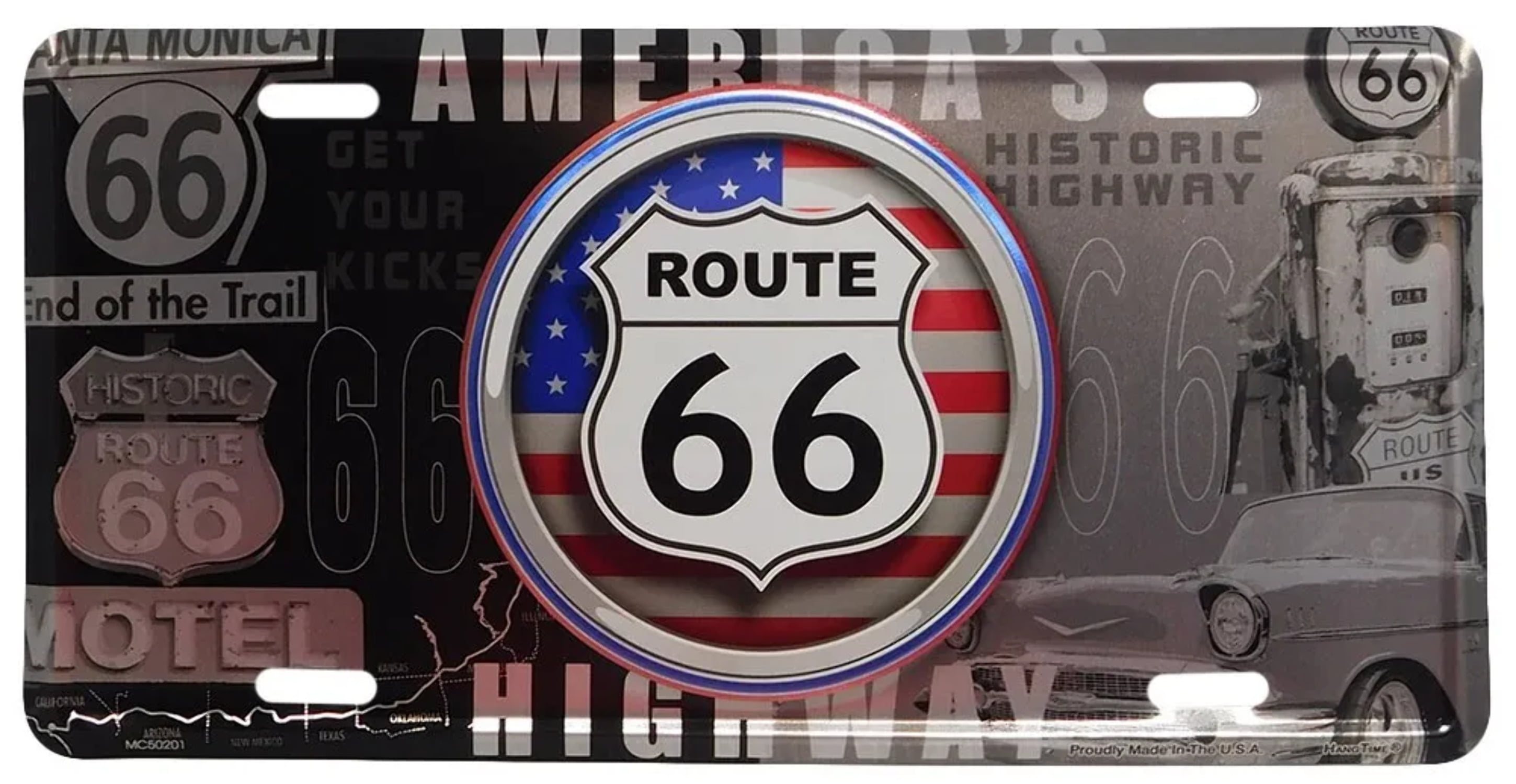 America's Highway Route 66 Bullseye Style 6"x12" License Plate ...