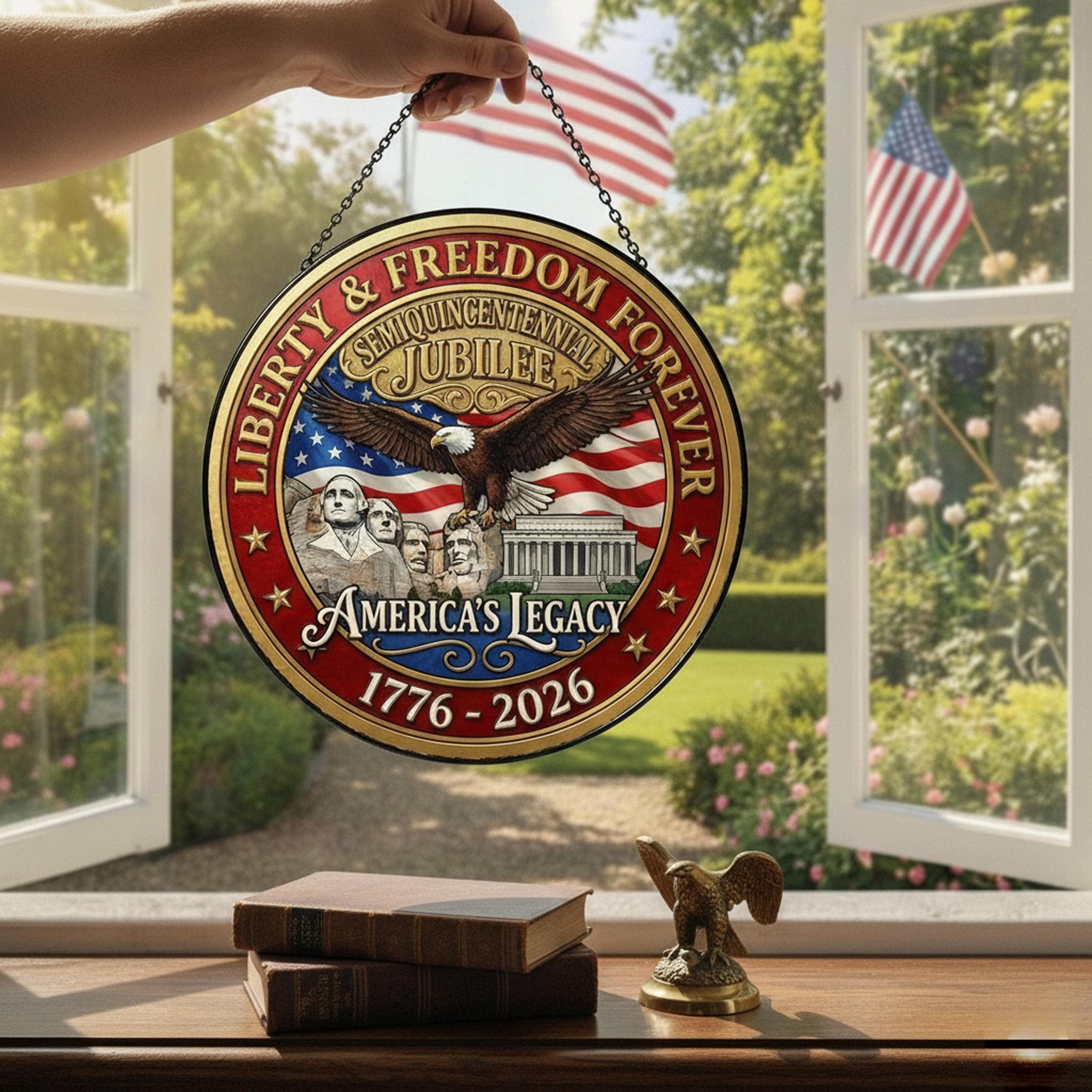 America's Legacy 250th Anniversary Suncatcher - 1776-2026 Jubilee Decor ...