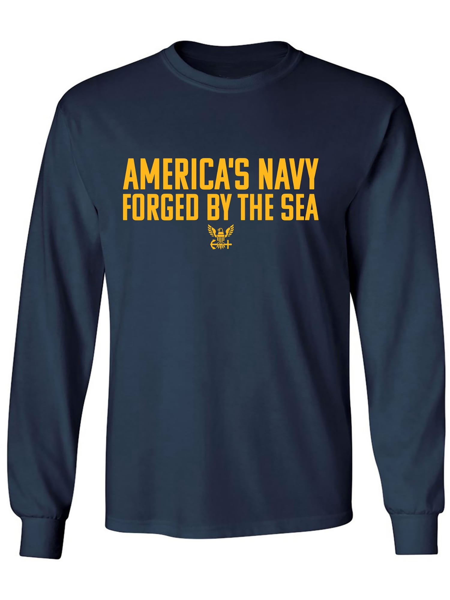 America's Navy Forged By The Sea Adult Long Sleeve T-shirt - Walmart.com