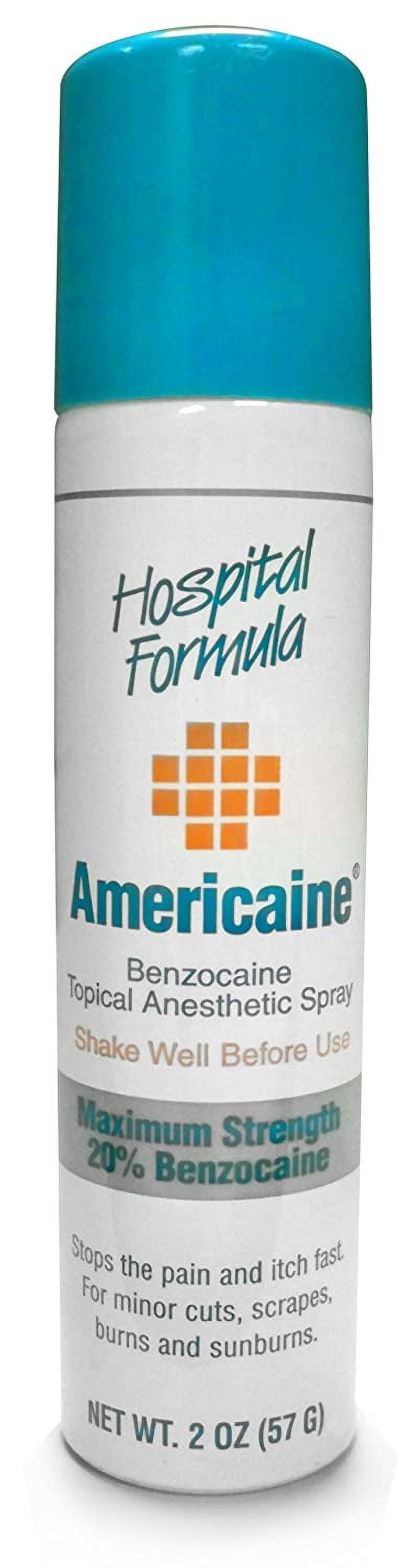 Americaine Pain Relieving Antiseptic Spray, Benzocaine 20%, 2 oz Pack ...