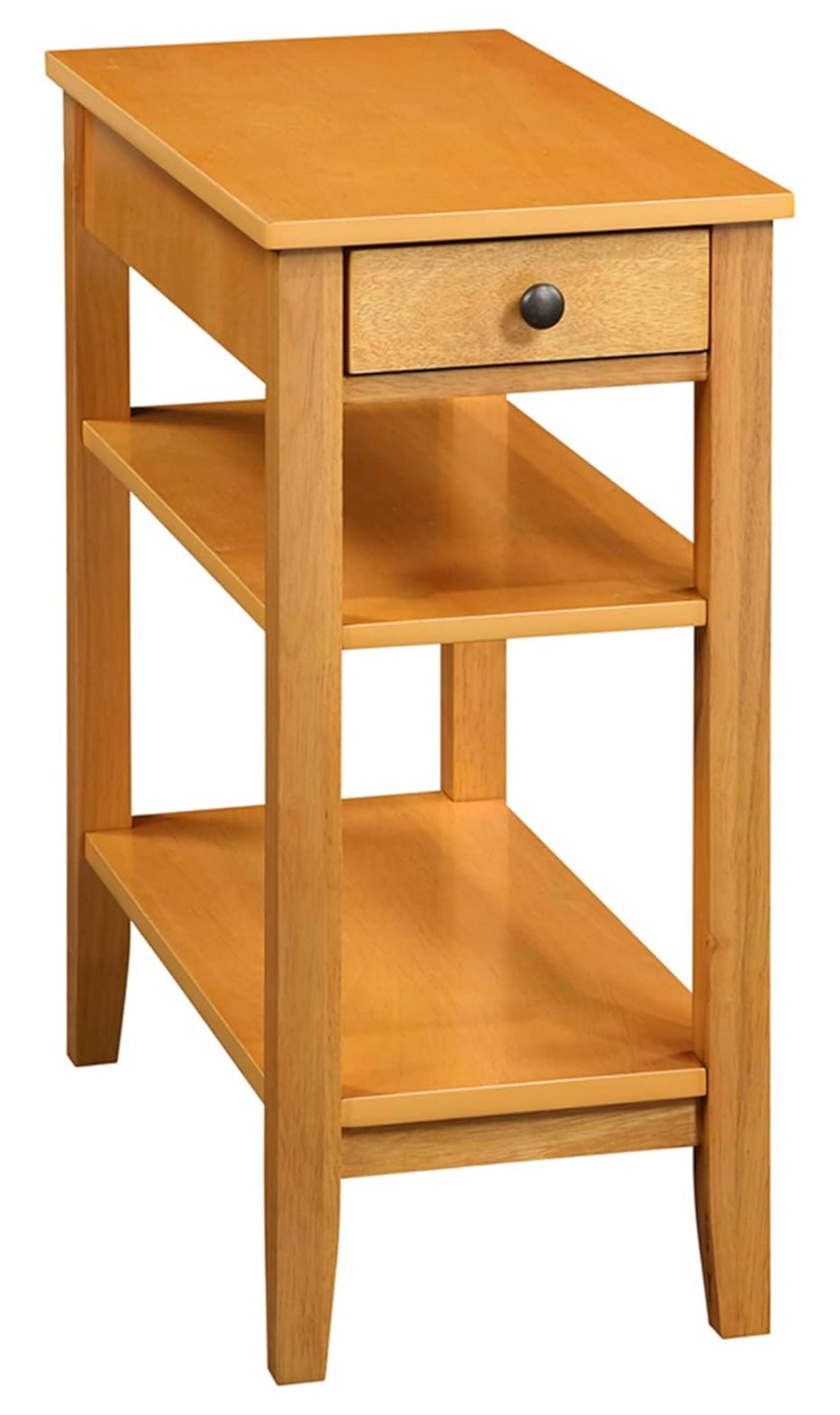 American 1 Drawer Chairside End Table with Charging Station and Shelves ...