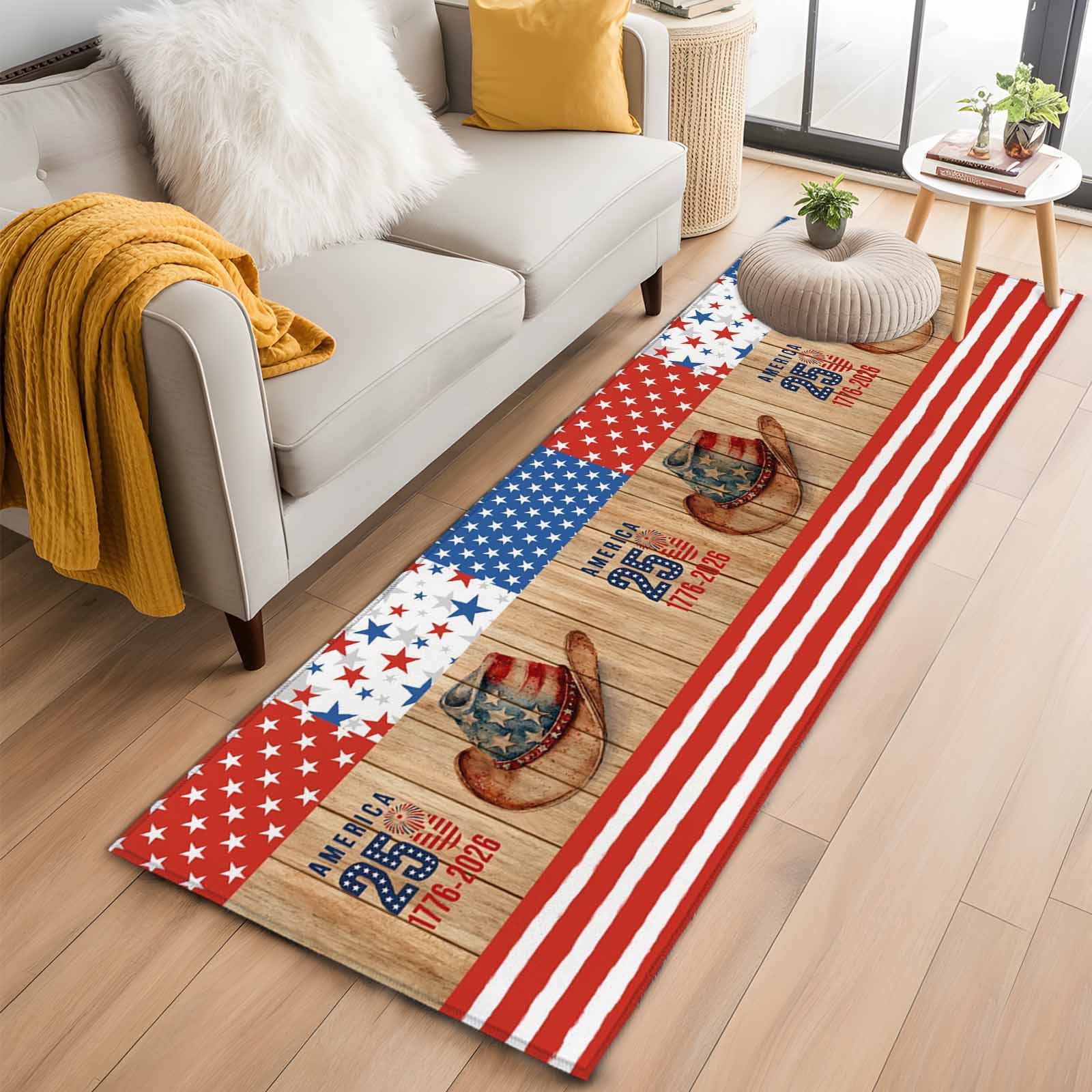 American 1776-2026 2'x6' Runner Rug for Hallway Walkway Kitchen Galley ...
