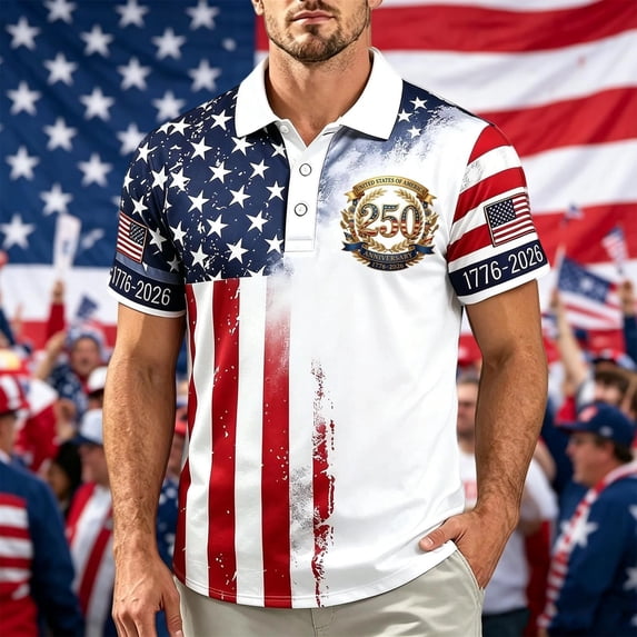 American 250 Anniversary Shirt Men's Independence Day Printed Short ...