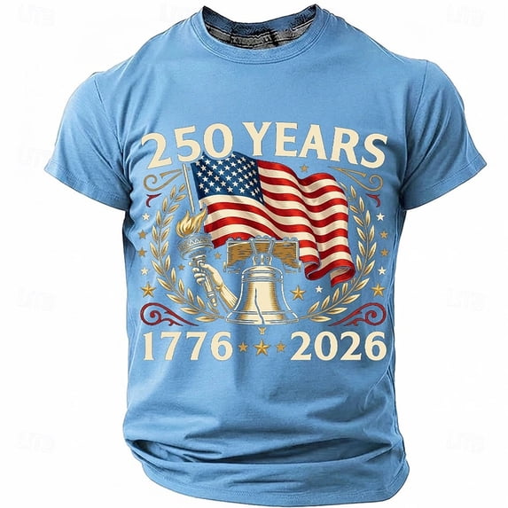 American 250 Anniversary Shirt Men's Patriotic Independence Day Classic ...
