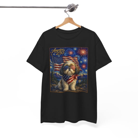 American 250 Shih Tzu Shirt, 4th of July Tee, Patriotic Dog T-shirt ...