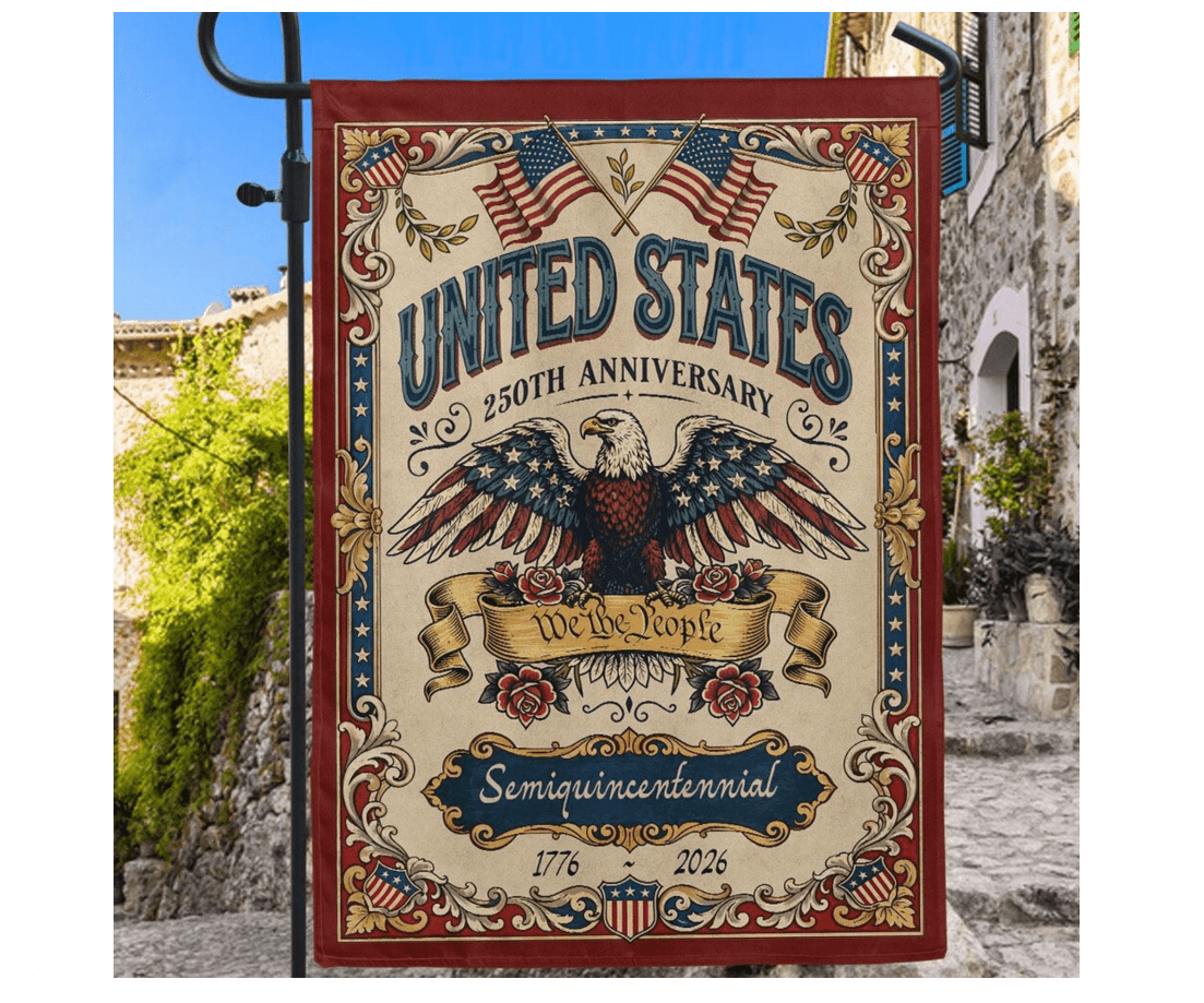 American 250 Years Independence Patriotic Flag 28x40 POLE NOT INCLUDED ...