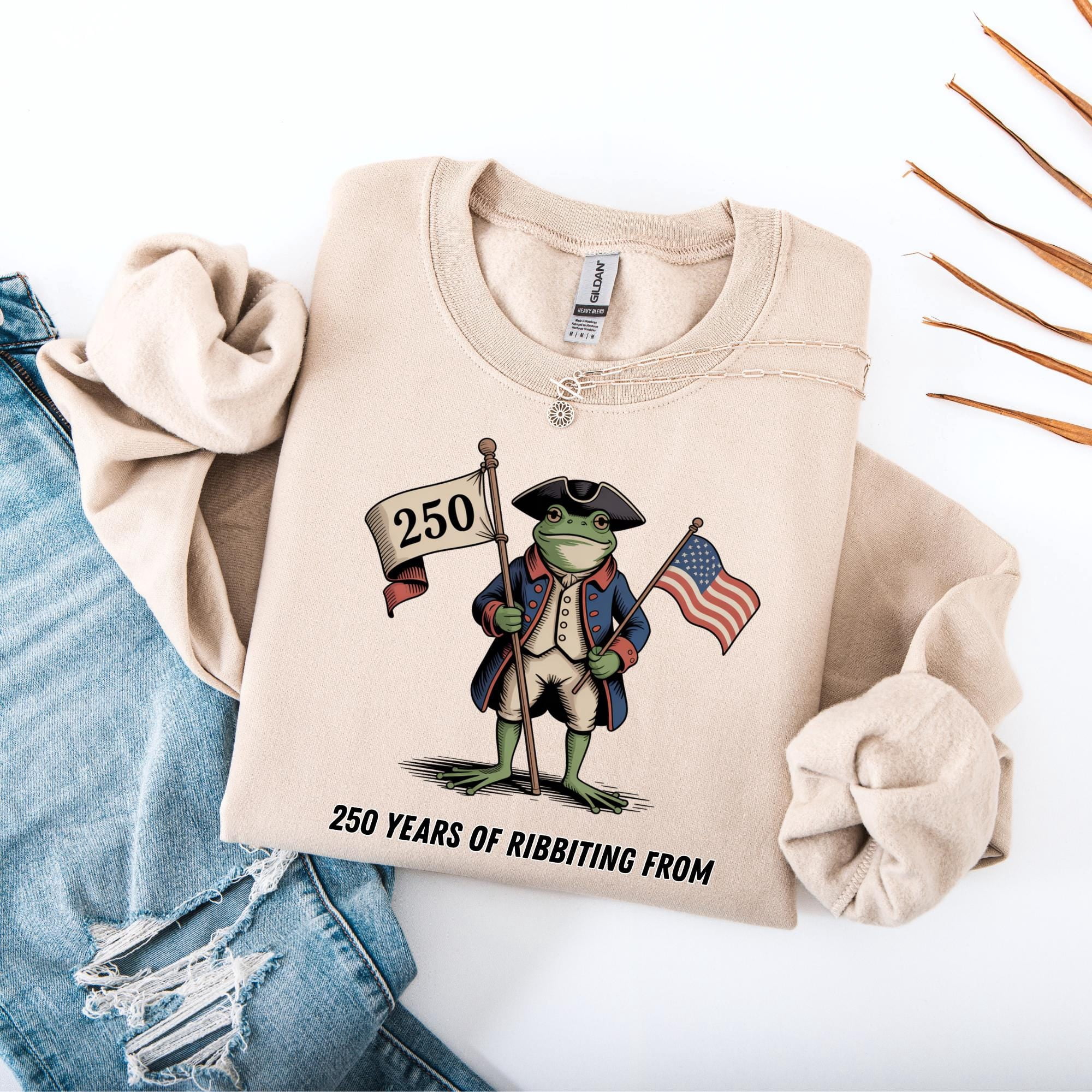 American 250th Anniversary Frog Sweatshirt, USA Semiquincentennial ...