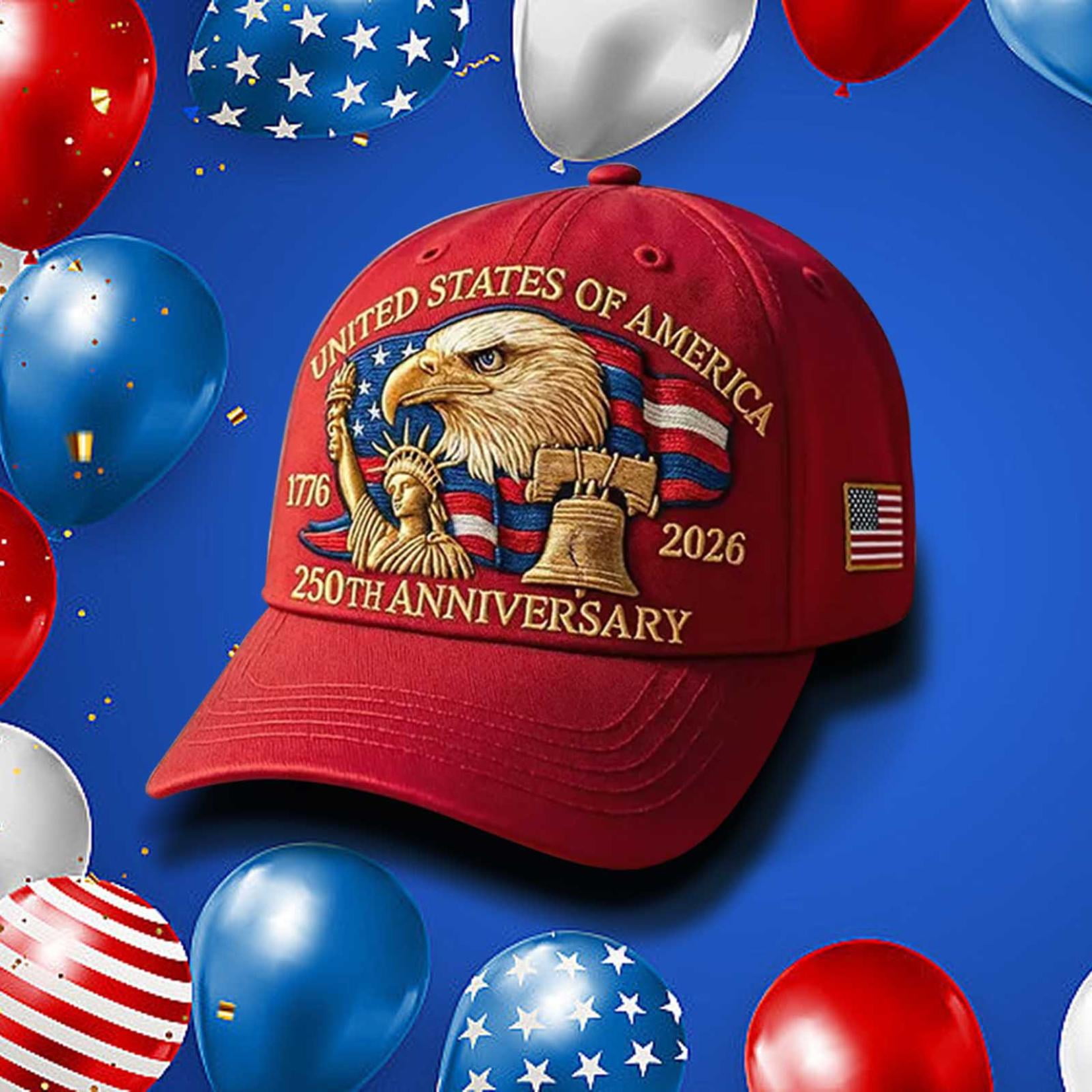 Gorra Americana 250 Aniversario, Sombrero Patriótico Ajustable de ...