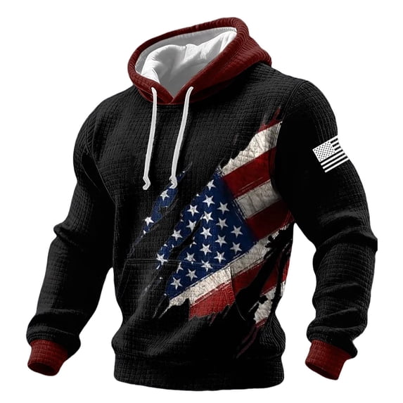 American 250th Anniversary Shirt Long Sleeve Men's Usa Flag Hoodies ...