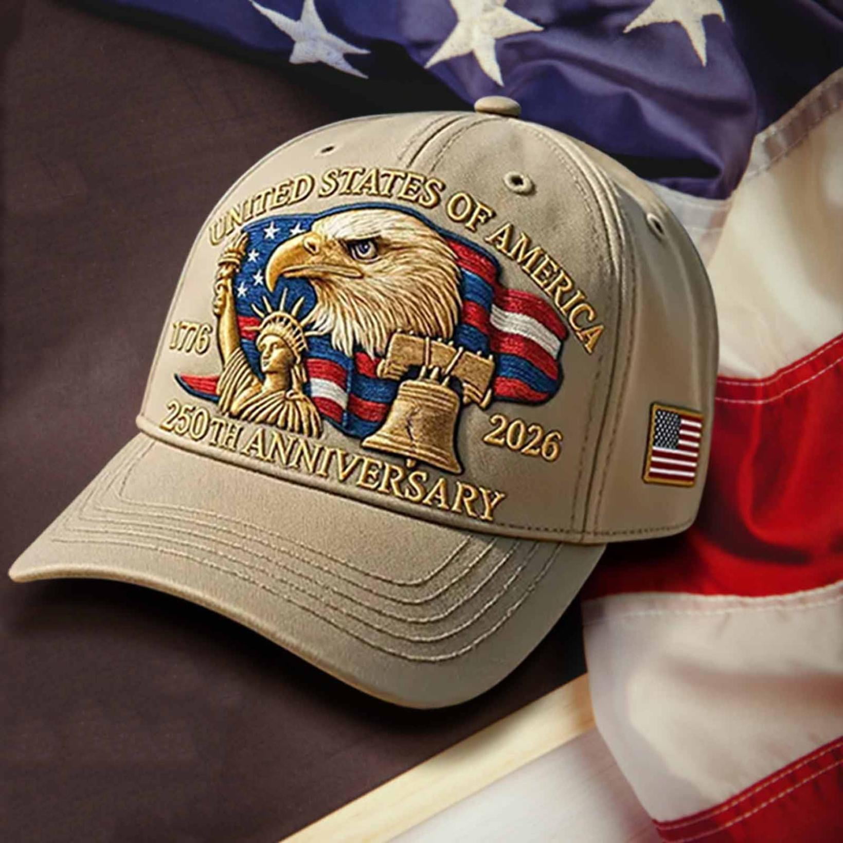American 250th Anniversary Souvenir Hat, Adjustable Retro Patriotic ...