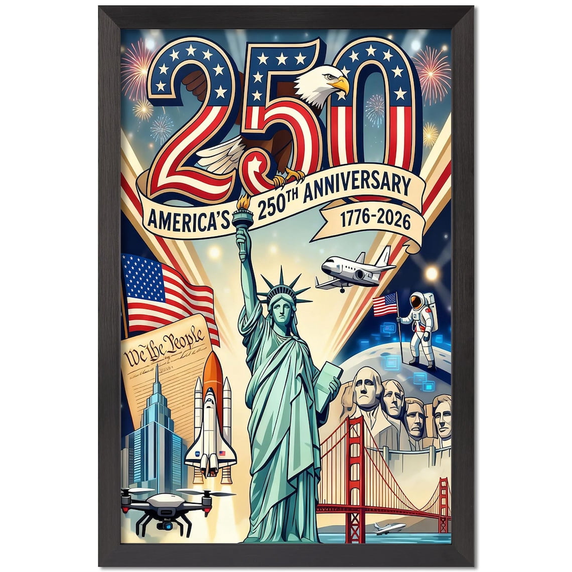 American 250th Anniversary The Statue Of Liberty USA Sem ...