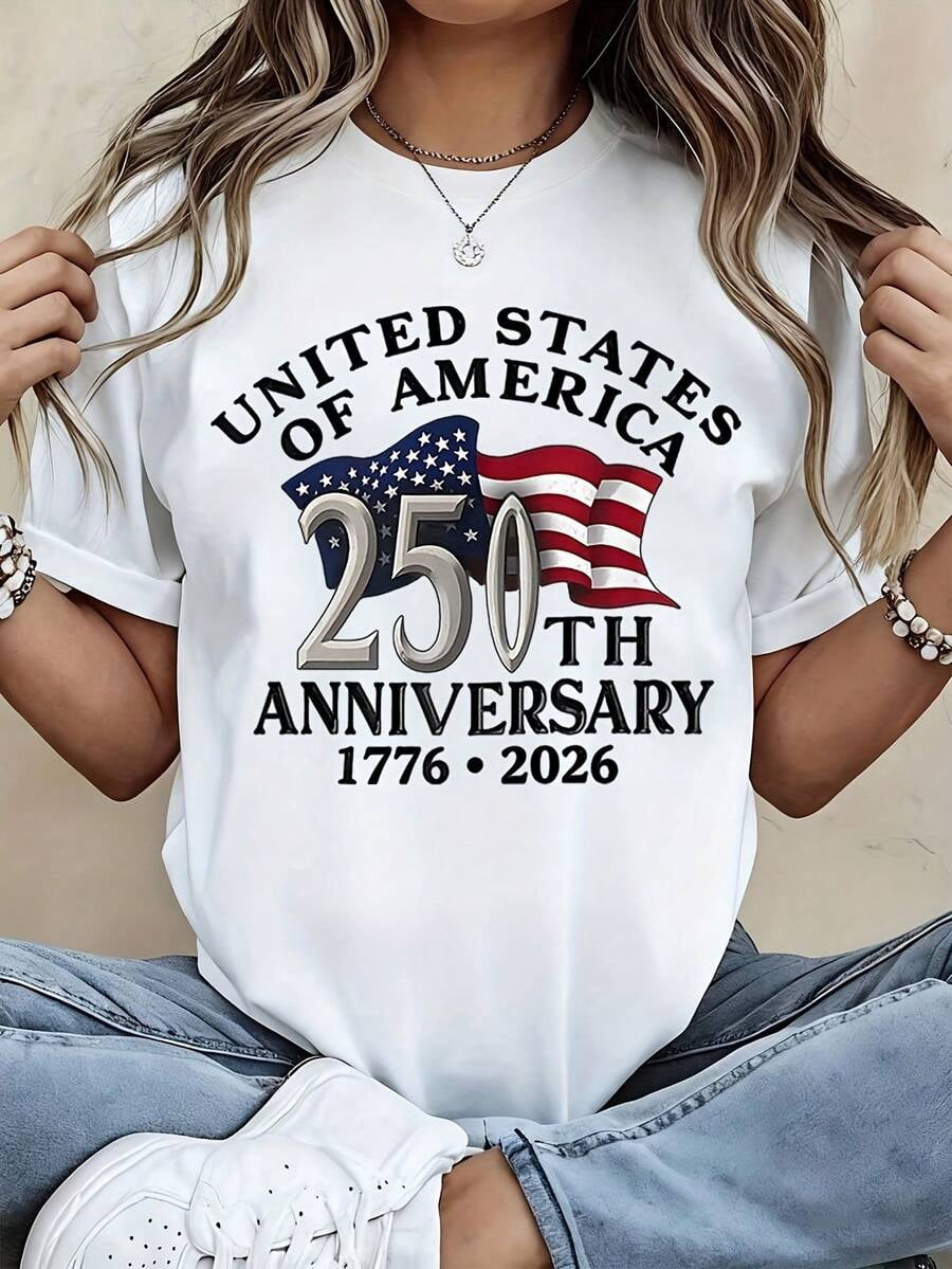 American 250th Independence Anniversary Patriotic Women‘s T-Shirt, 1776 ...