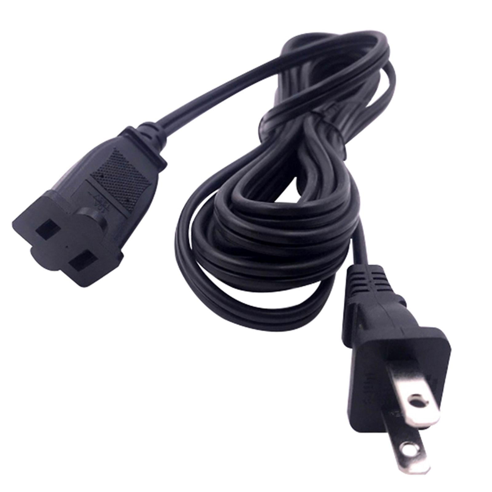 American 2Pin Male to Female Power Extension Cable Low Resistance Black ...
