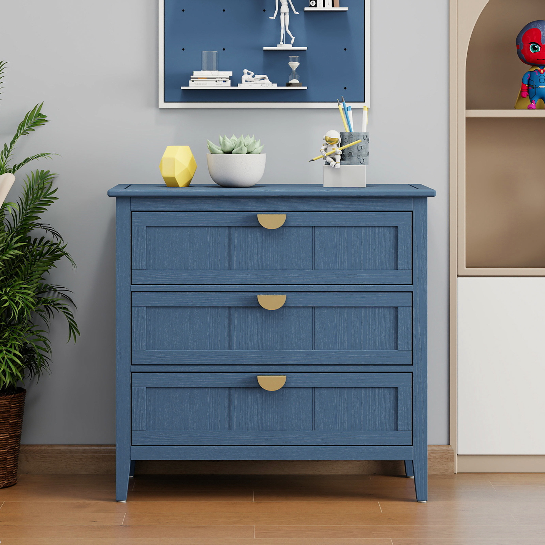 American 3 Drawer Cabinet - For Bedroom, Living Room, Study Spaces 140 ...