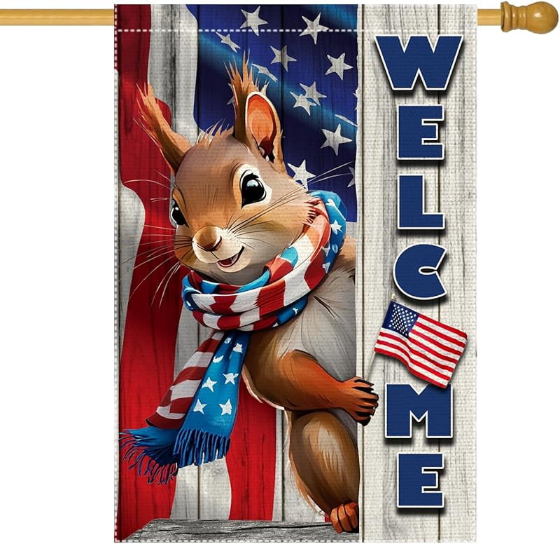 American 4th of July Garden Flag 12x18 Inch Double Sided Small Burlap ...