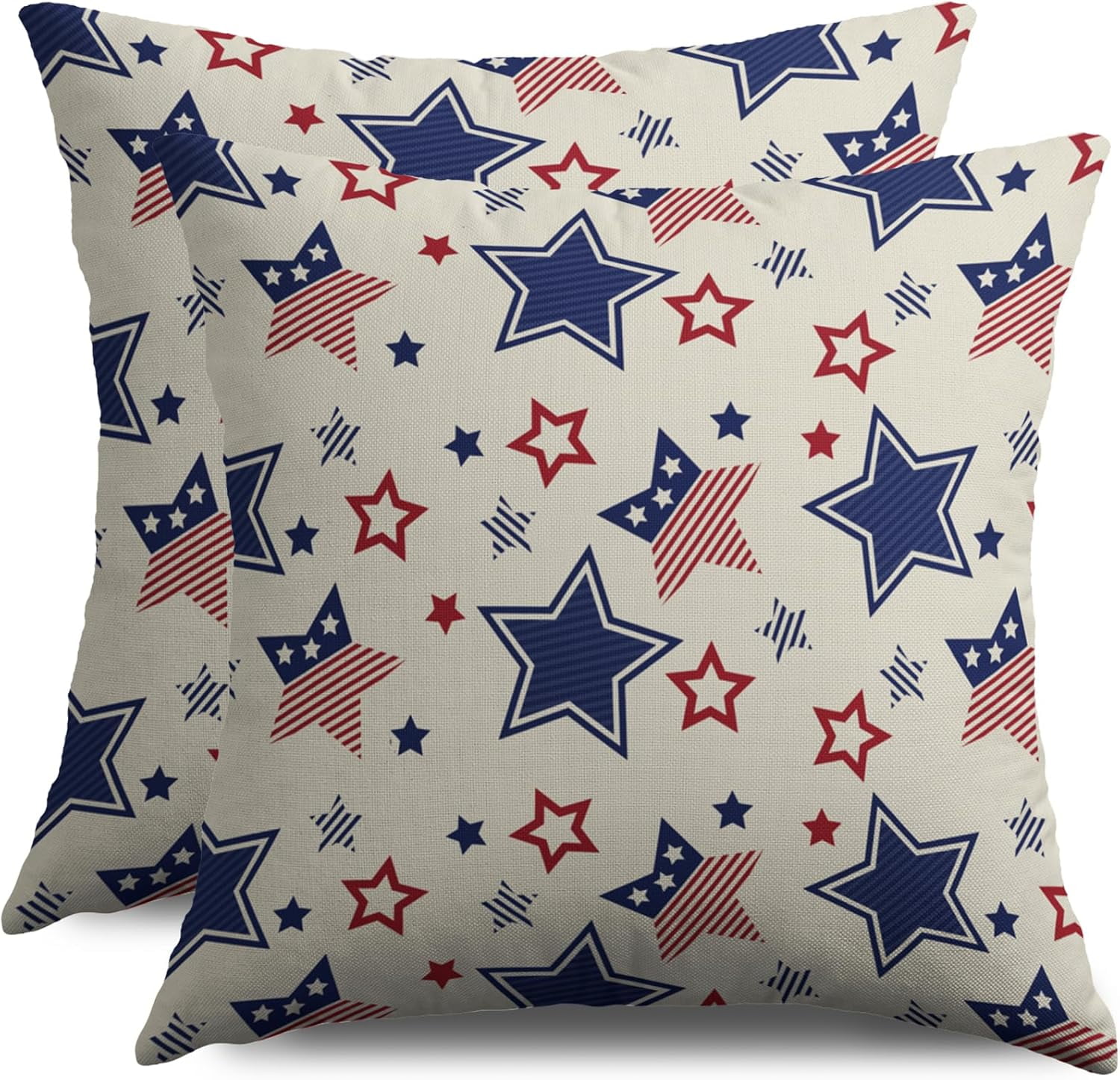 American 4th of July Patriotic Pillow Covers 16X16 Set of 2, Red Blue ...