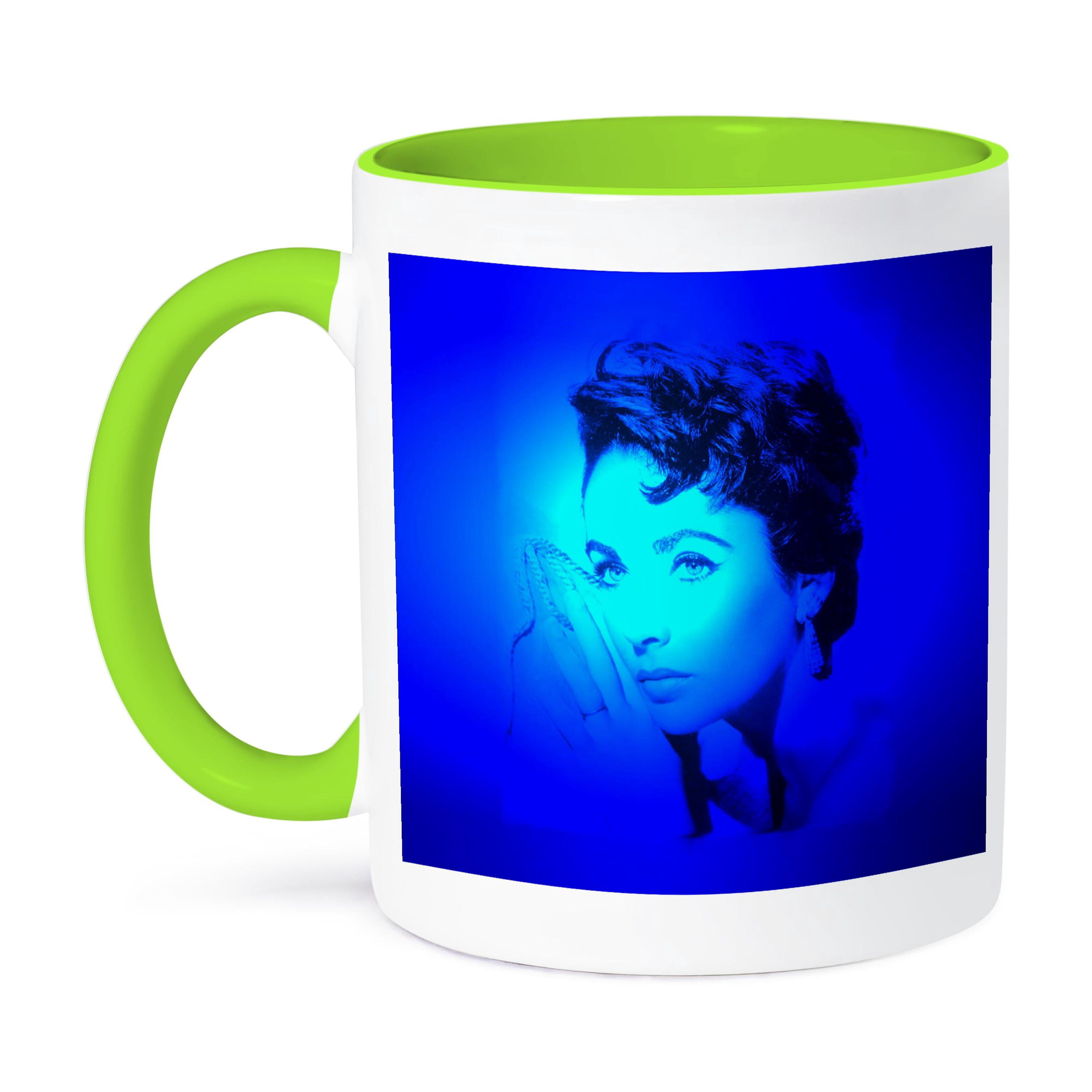3dRose, American actress. Fashion Icon. Screen legend. Blue., 15oz Two ...