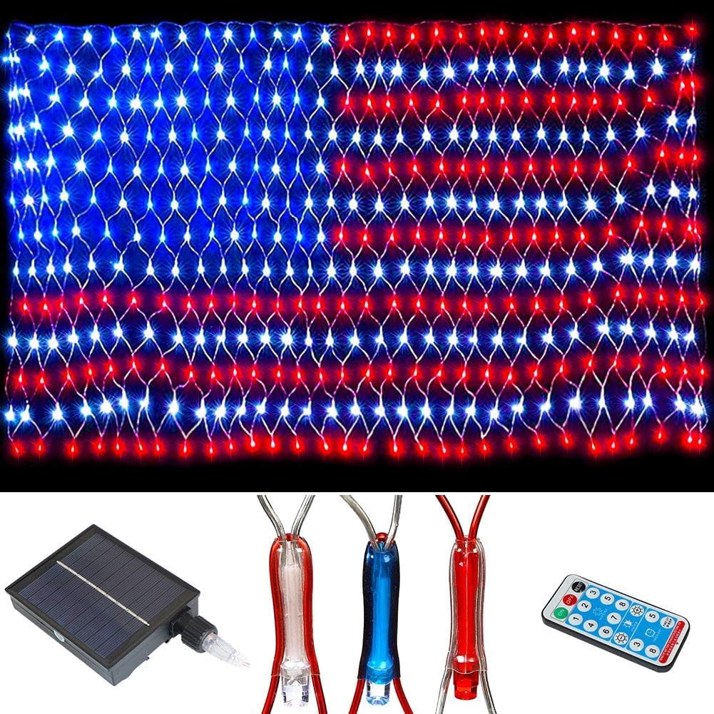 American Advanced Flag String Lights, Waterproof Led Flag Net Light of ...