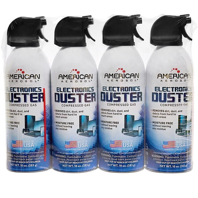 American Aerosol Electronic Compressed Air Dusters, 10oz, 4 pack ...