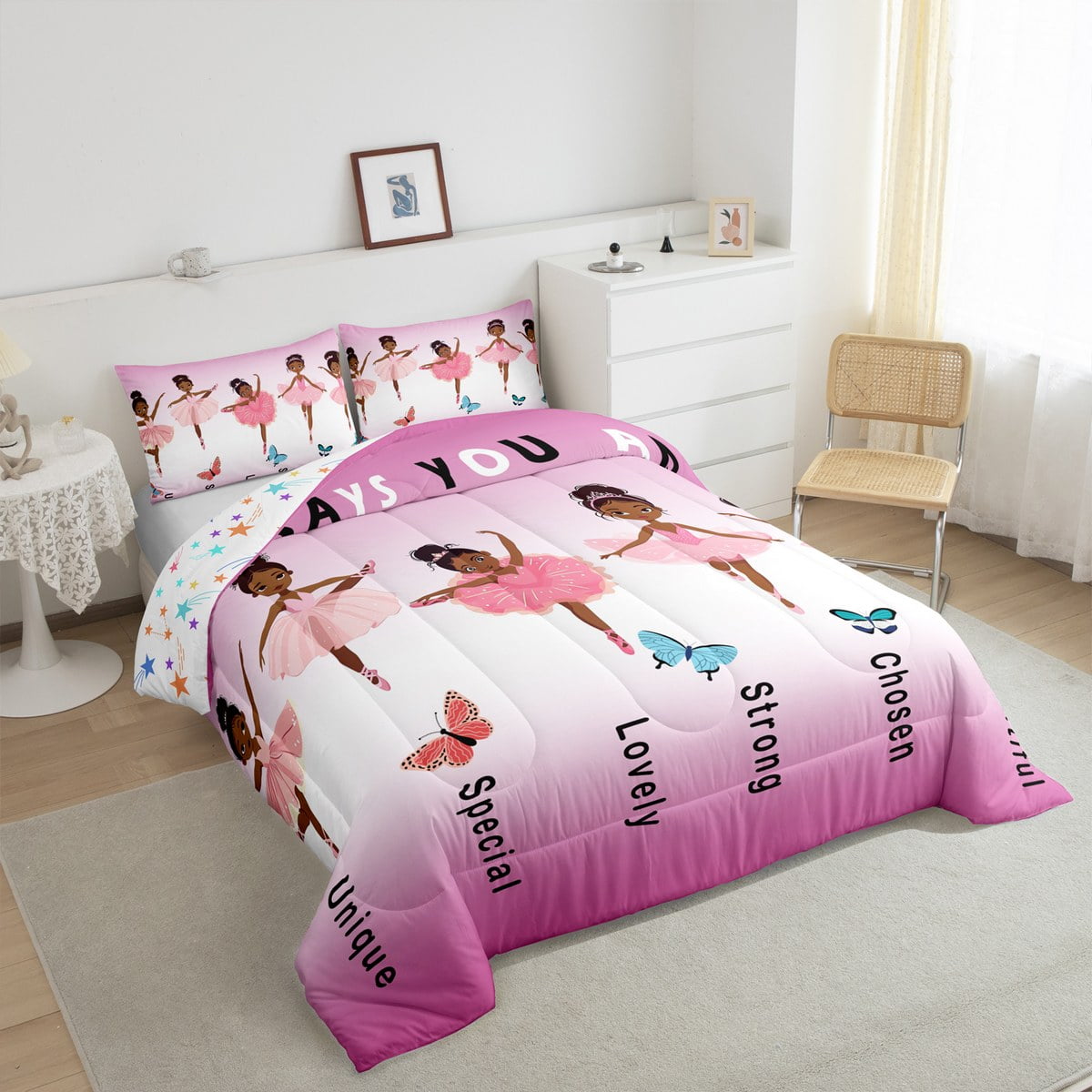 American African Ballerinan Comforter Set Black Twin Bedding Sets Hot ...