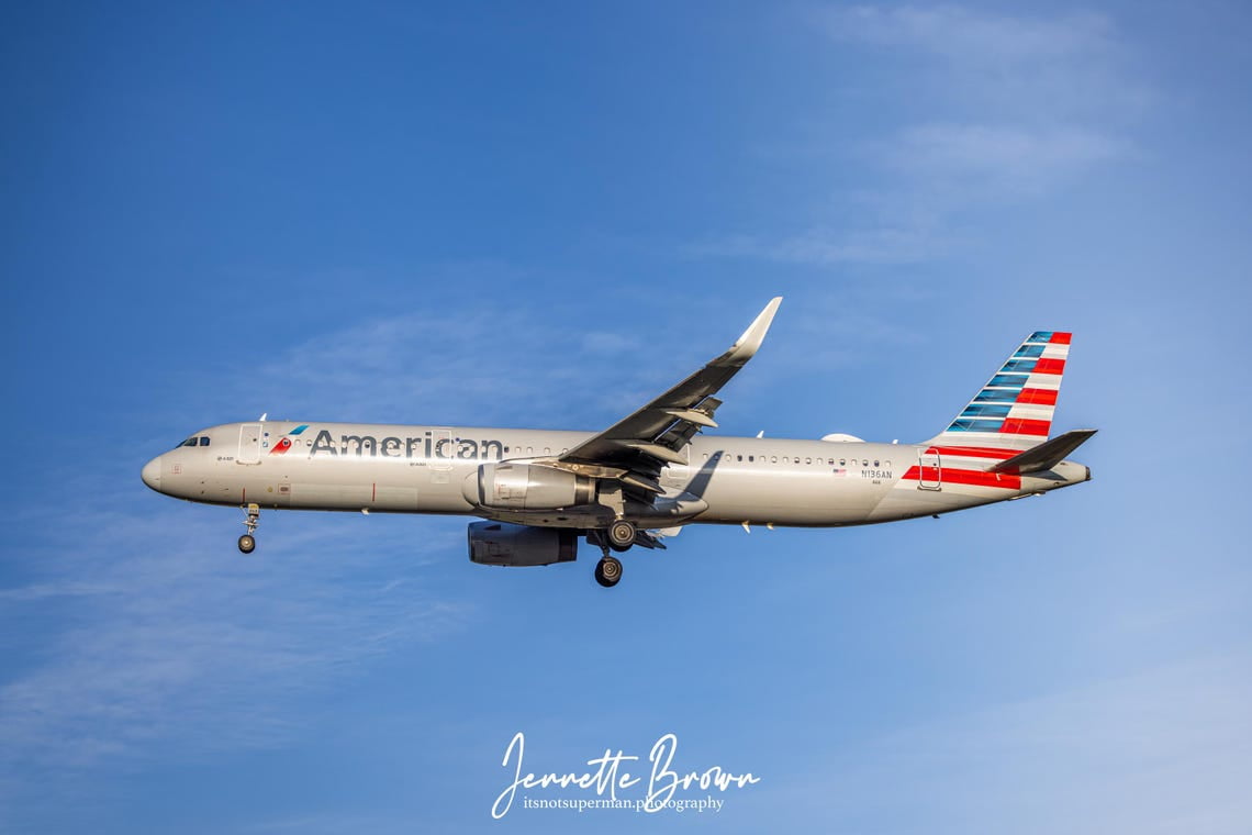 American Airlines Airbus A321 Golden Hour Photo Print Unframed Paper ...