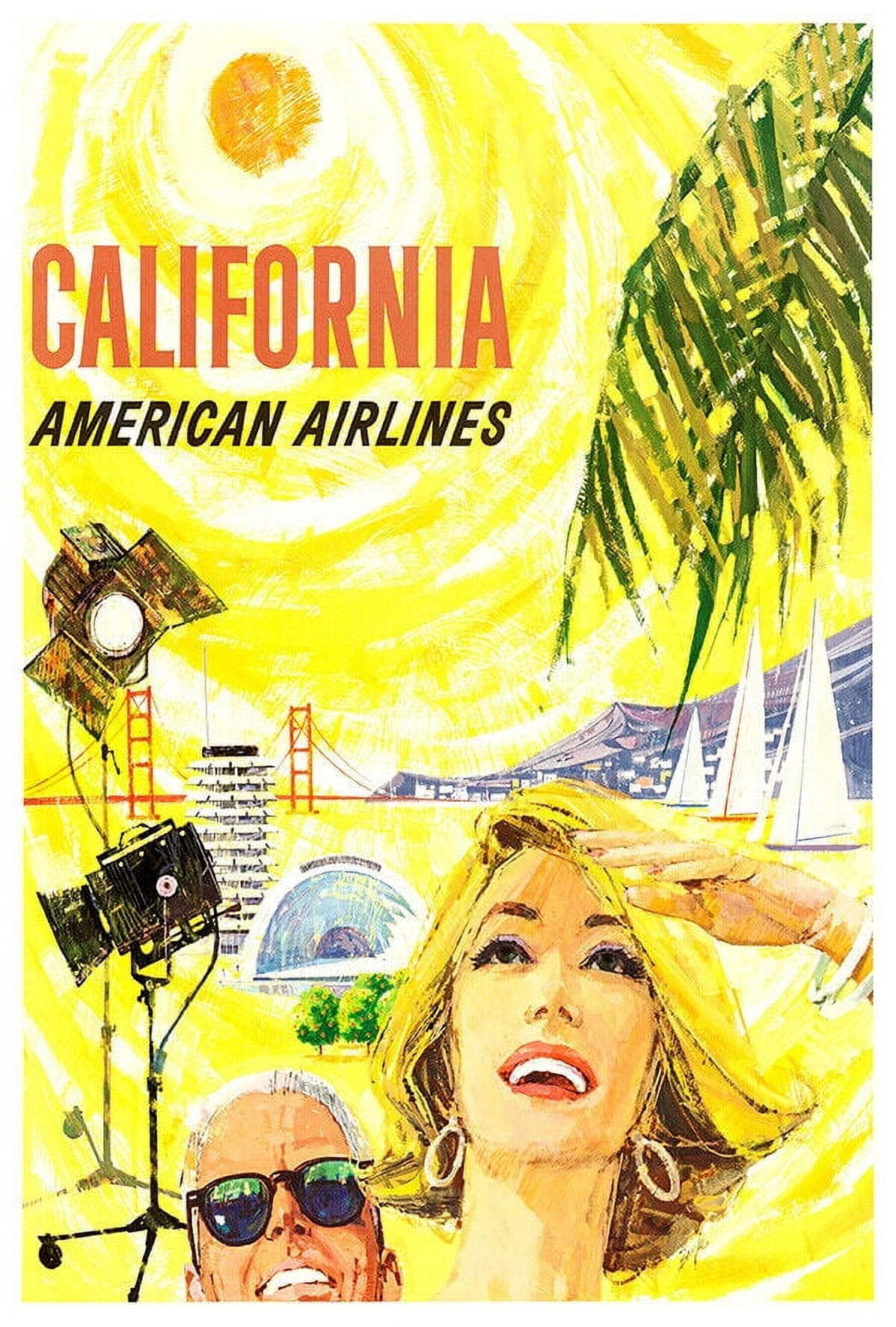 American Airlines - California - Vintage Airline Travel Poster ...