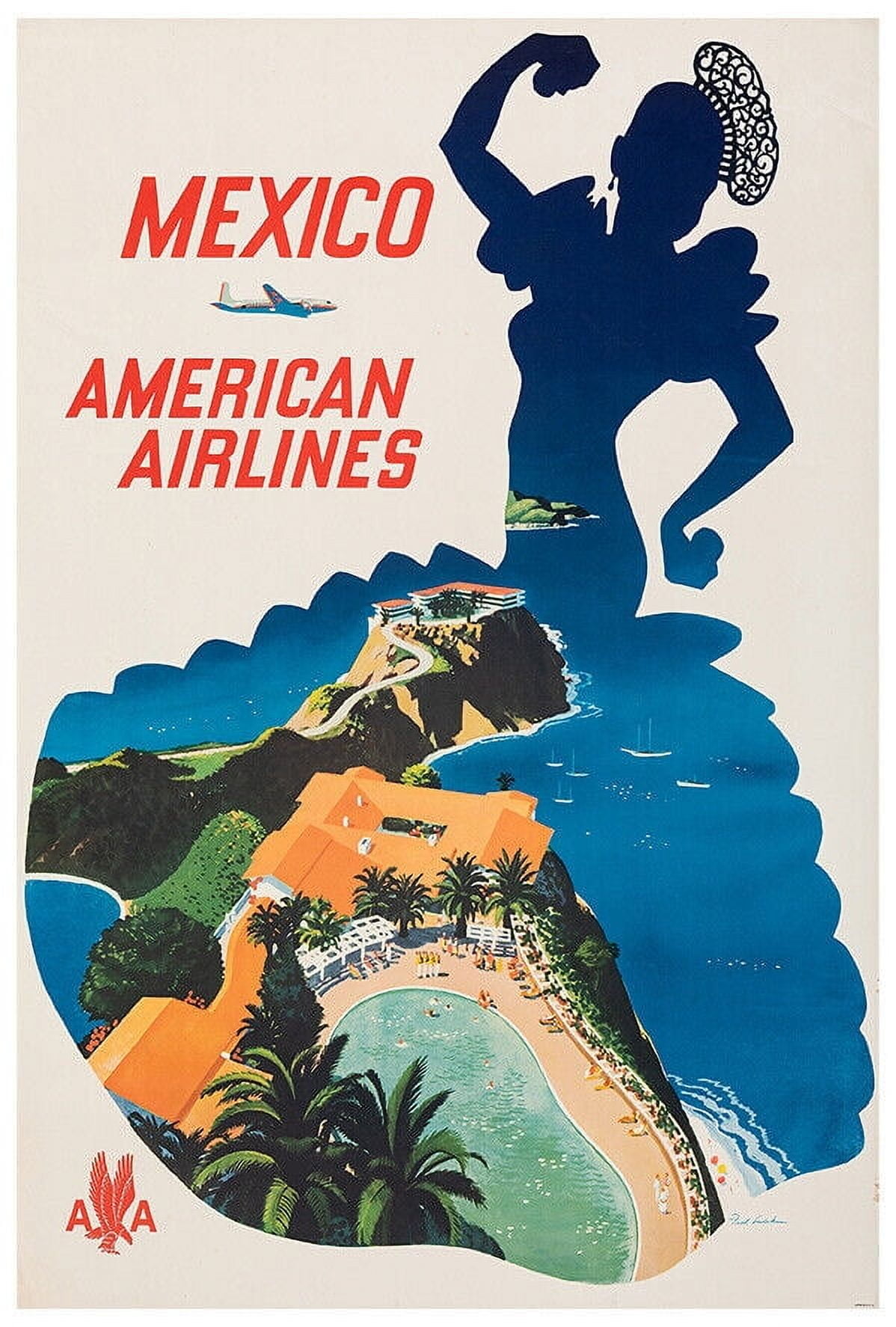 American Airlines - Mexico - Vintage Airline Travel Poster #2 ...