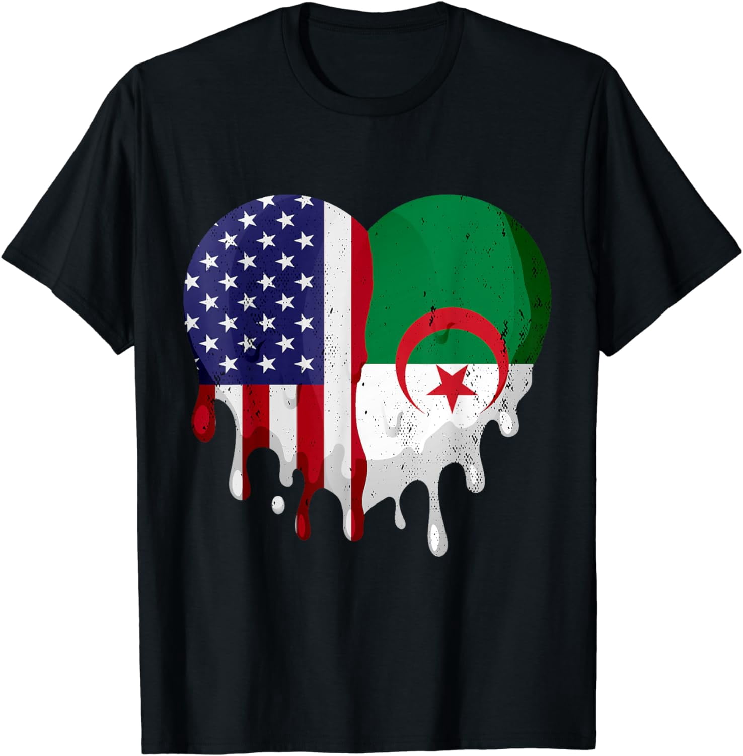 American Algerian Heritage Month Algeria Flag Heart T-Shirt - Walmart.com