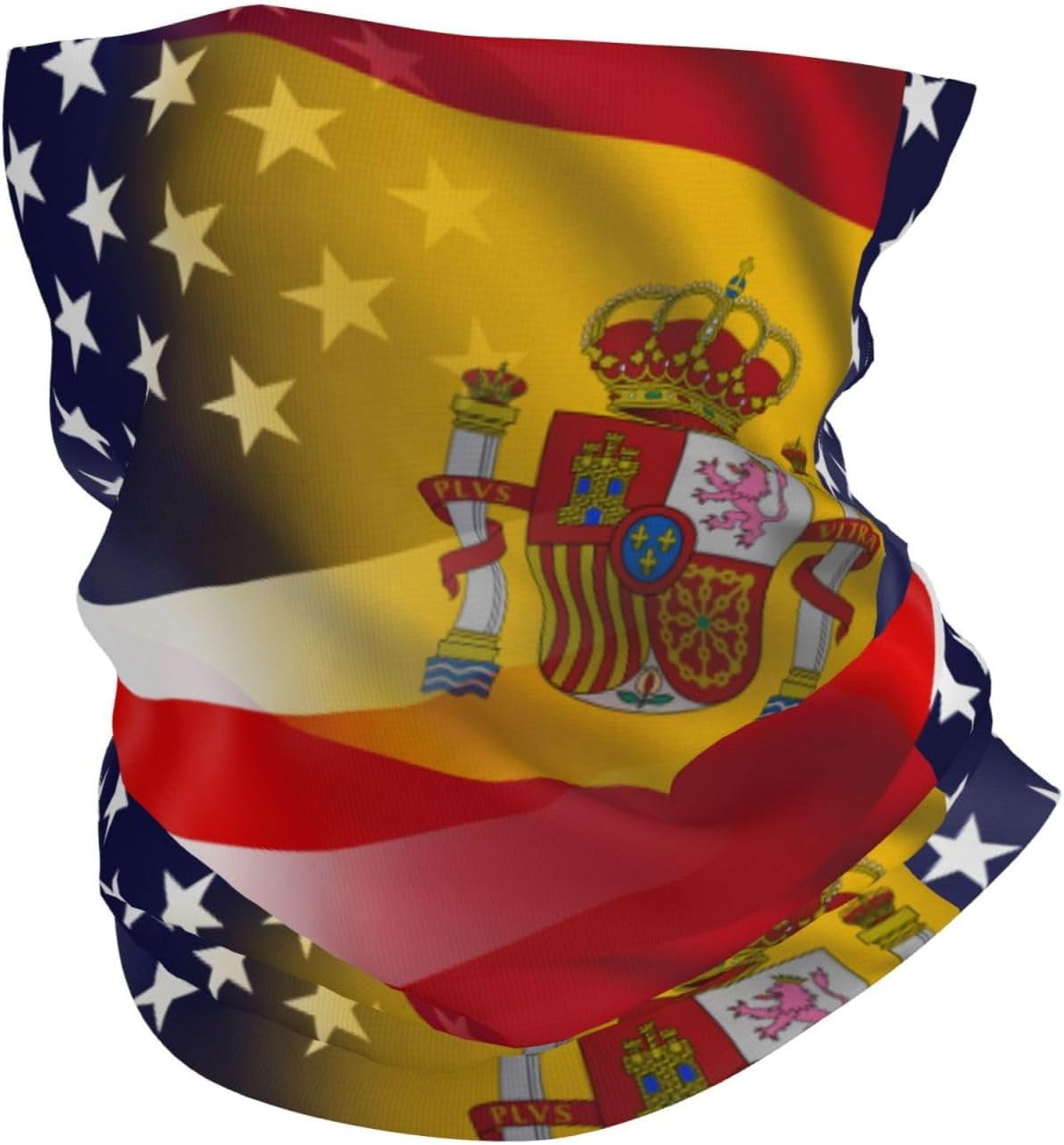 American And Spain Flag Neck Gaiter Face Cover Scarf, Breathable ...