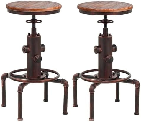 American Antique Steampunk Deco Vintage Industrial Bar Stool Retro ...