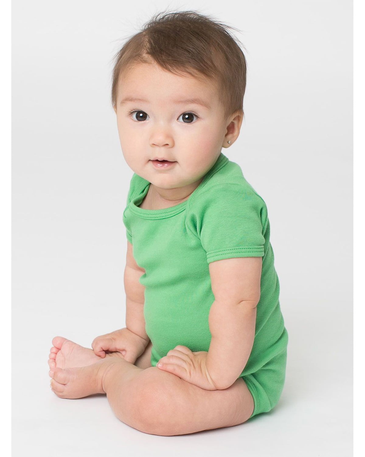 American Apparel 4001 Infant Baby Rib Short-Sleeve One-Piece - Grass ...