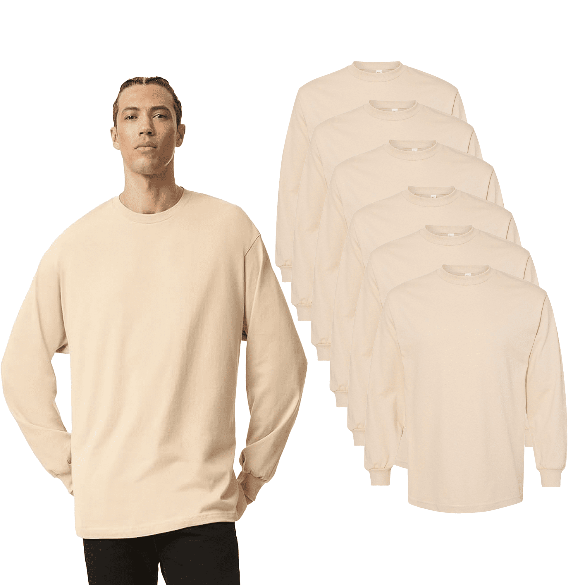 American Apparel Long Sleeve T-Shirt for Adult Men, Pullover Classic ...