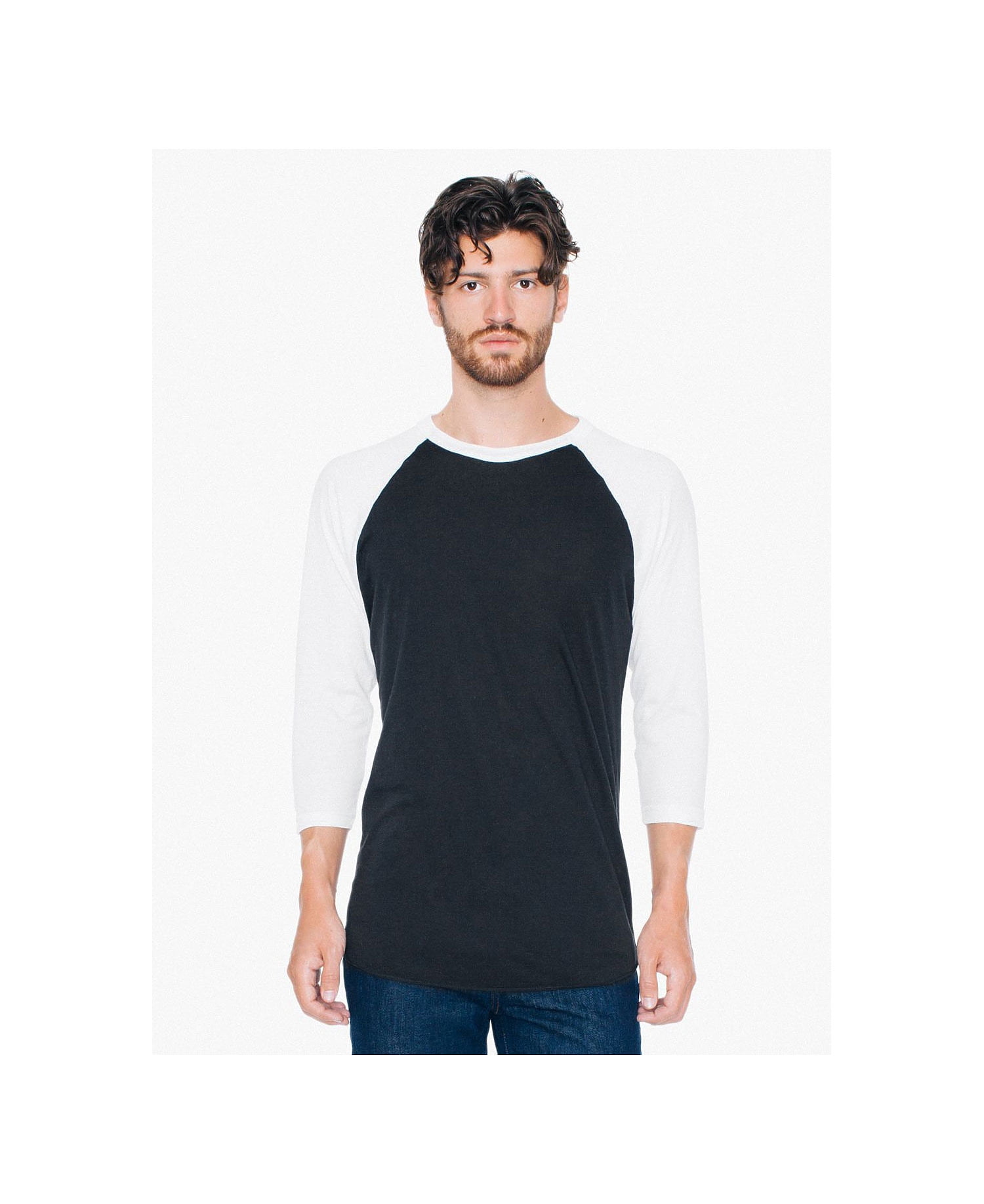 American Apparel Unisex Poly/Cotton 3/4 Sleeve Raglan Tee - Walmart.com
