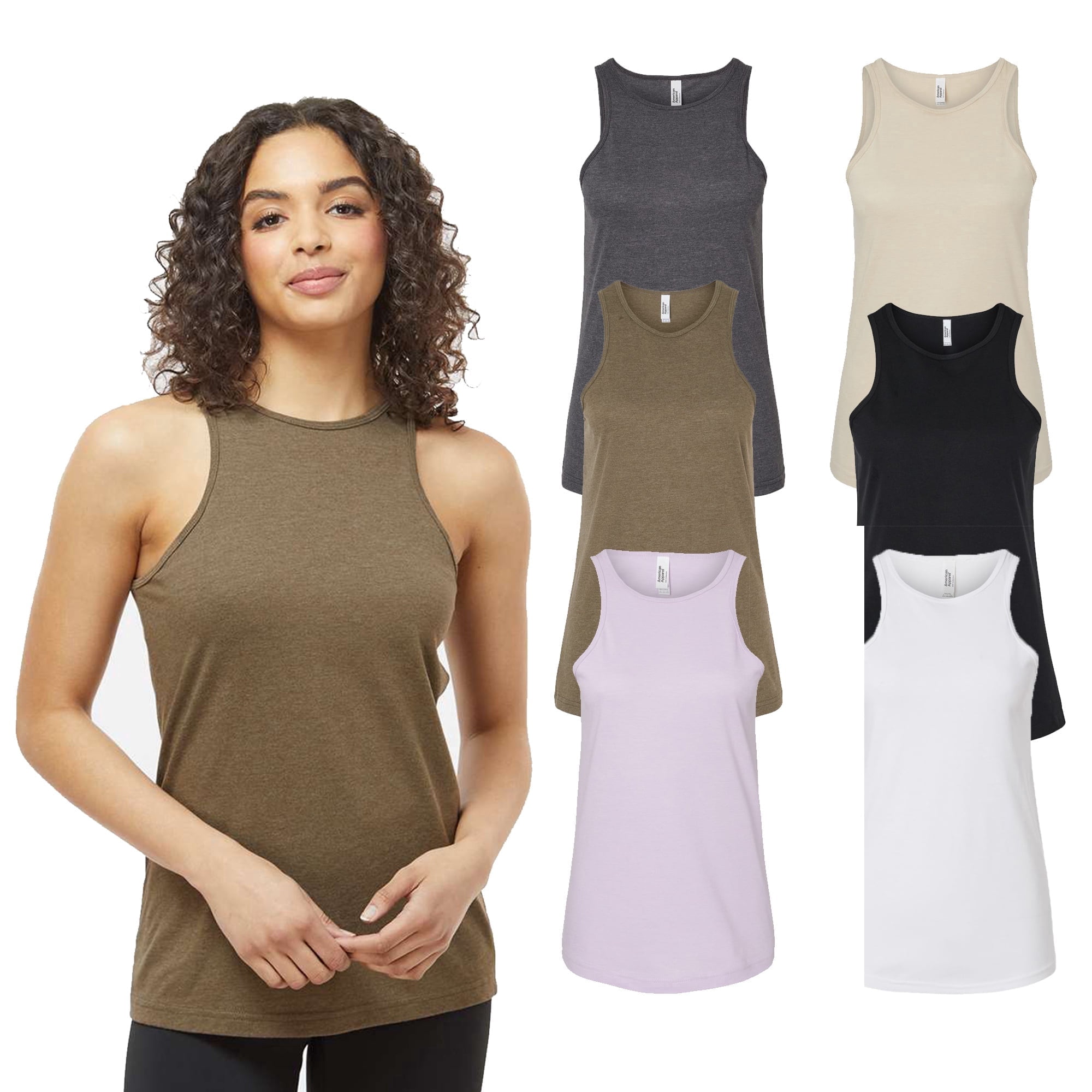 American Apparel Women's CVC Tank, Nice Fit Sleeveless Tank Top ...