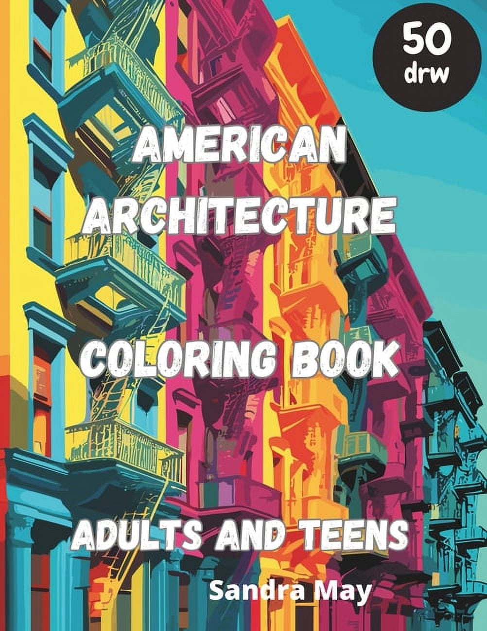 American Architecture Coloring Book: American Architecture fantasy ...