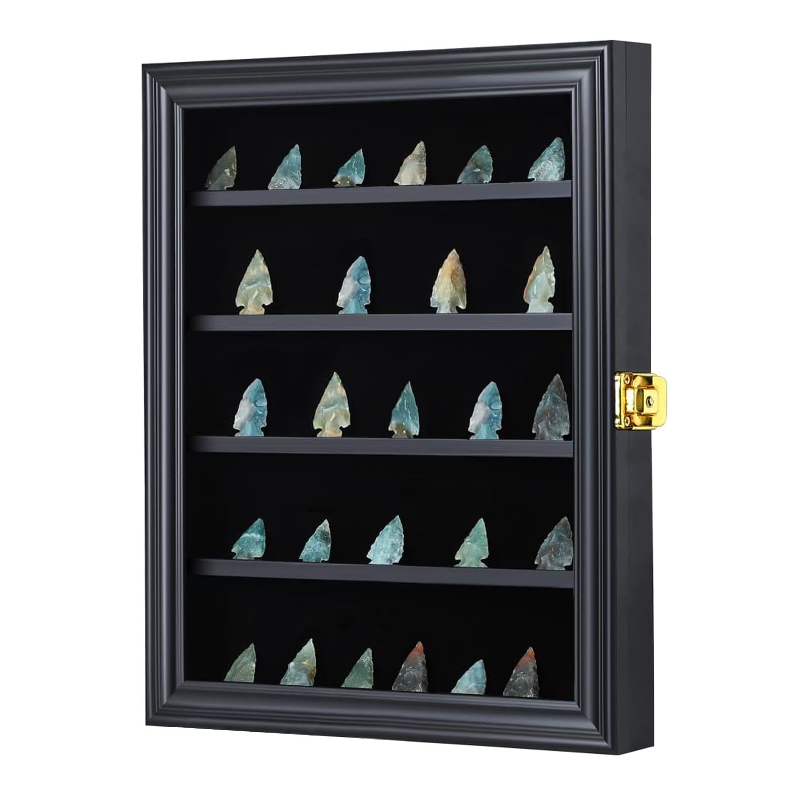American Arrowhead UV-Protected Display Case - Wood Wall Mount Cabinet ...