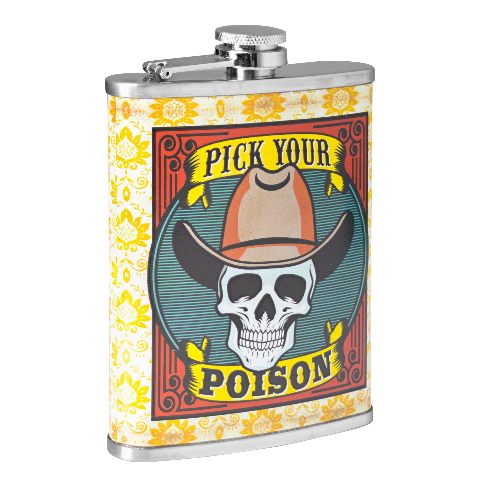 American Art Decor 8 oz Liquor Flask – Pick Your Poison Stainless Steel ...
