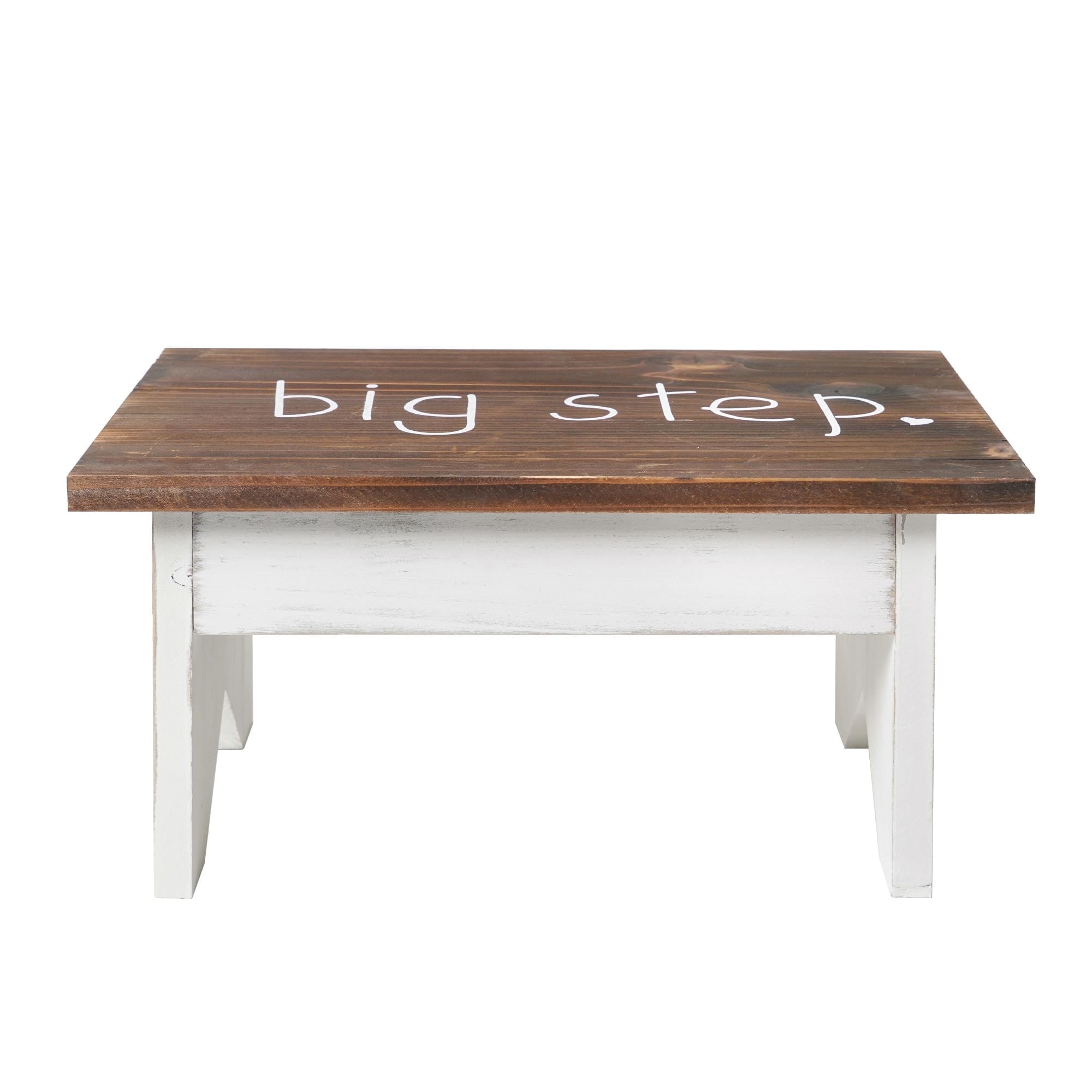 Addie Joy Big Step Decorative Step Stool Walnut White Wash