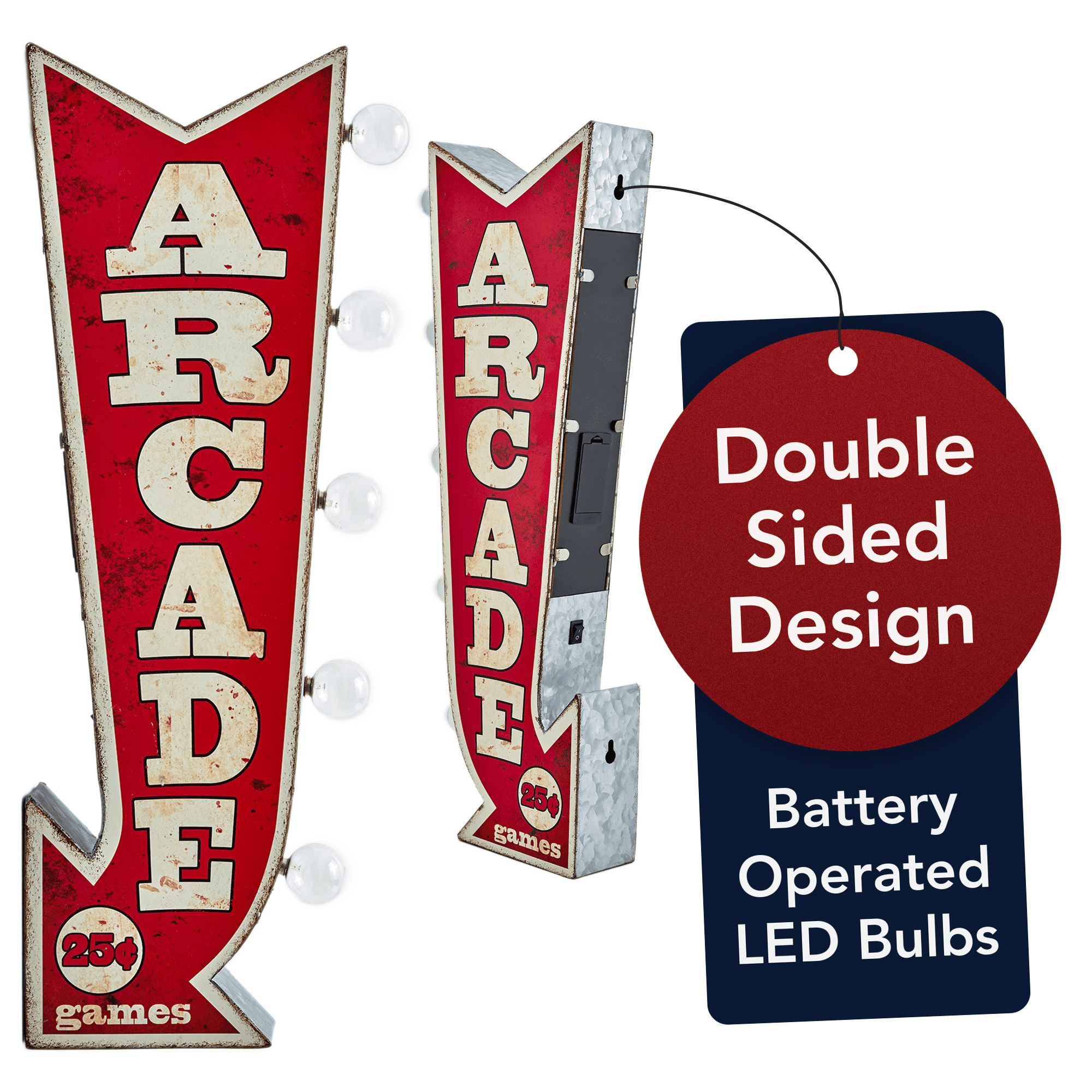 American Art Decor LED Lighted Arcade Games Vintage Sign for Bedroom ...