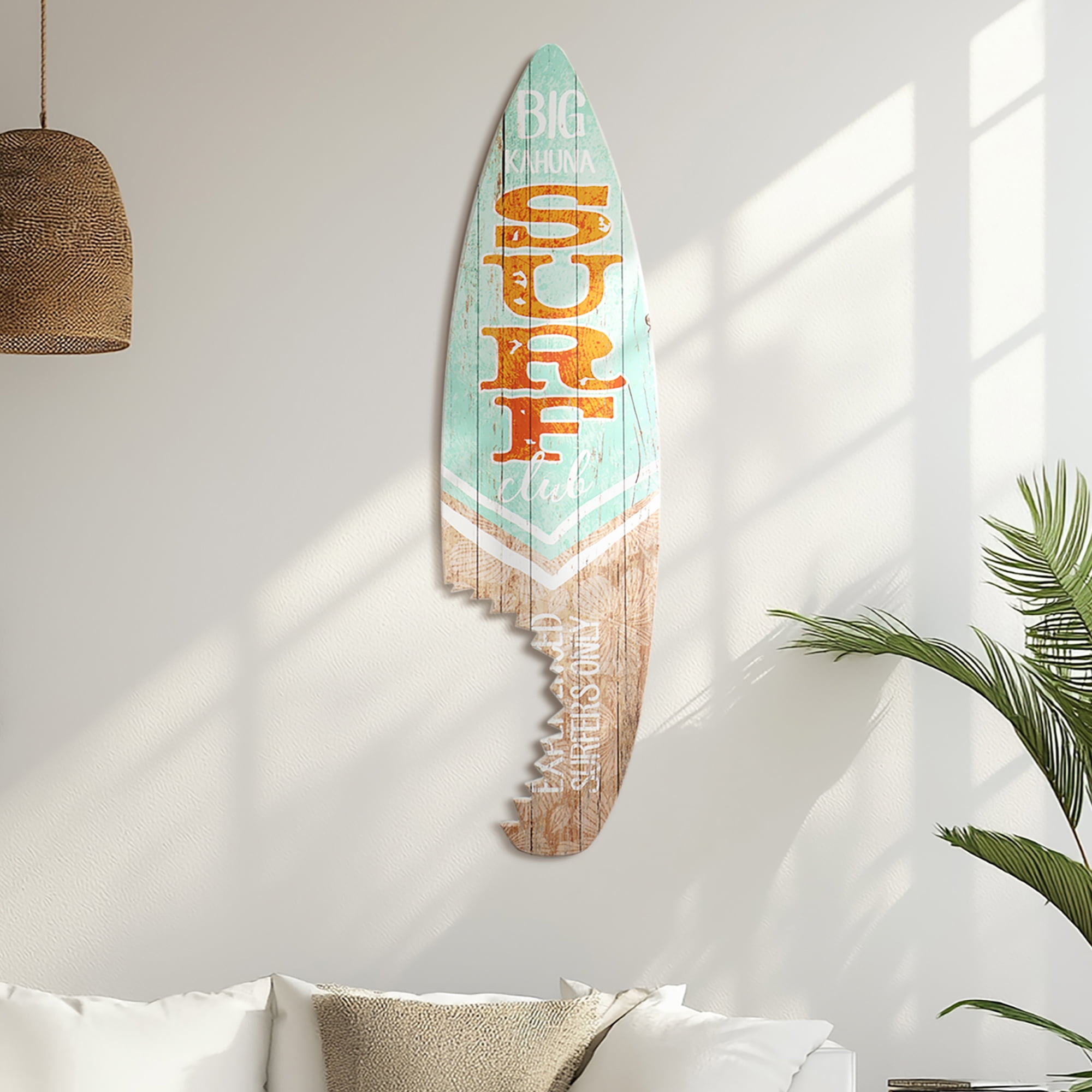 American Art Decor Big Kahuna Surf Club Experienced Surfers Only Shark ...