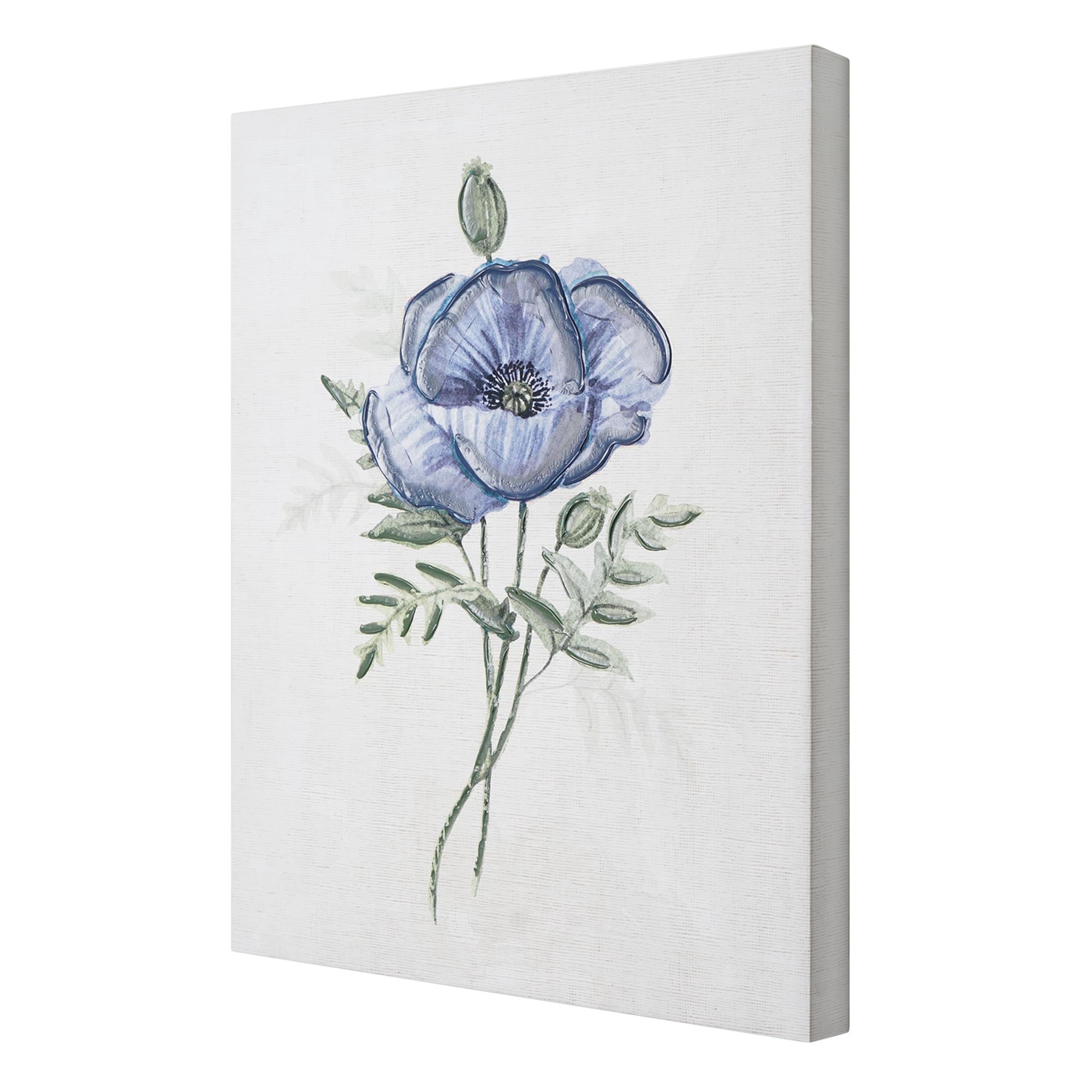American Art Decor Blue Umbra Flower II Vintage Floral Botanical ...