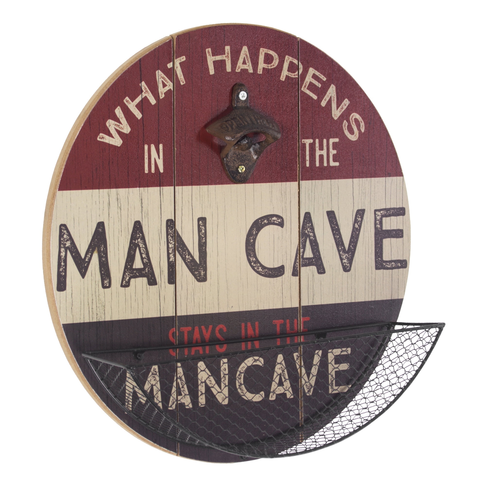 American Art Decor Bottle Cap Opener & Catcher Metal Wall Art Sign Man ...