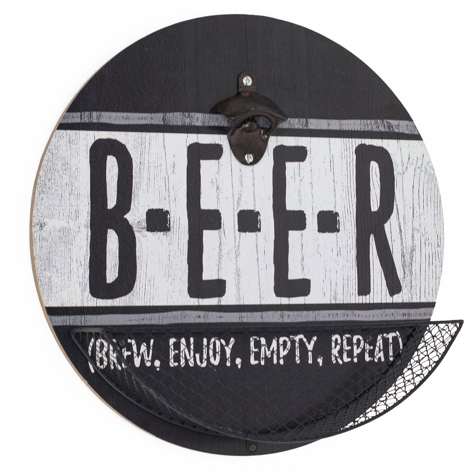 American Art Decor Bottle Cap Opener & Catcher Metal Wall Art Sign ...
