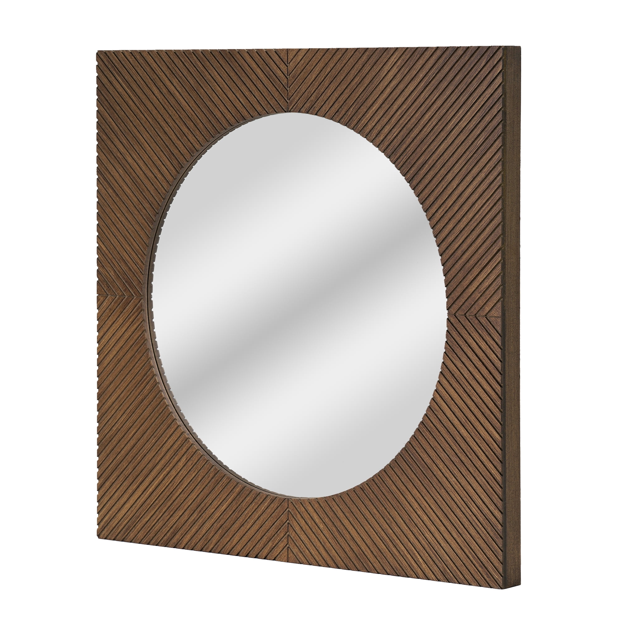 American Art Decor Carved Recollections Box Top Carved Mirror in Brown ...