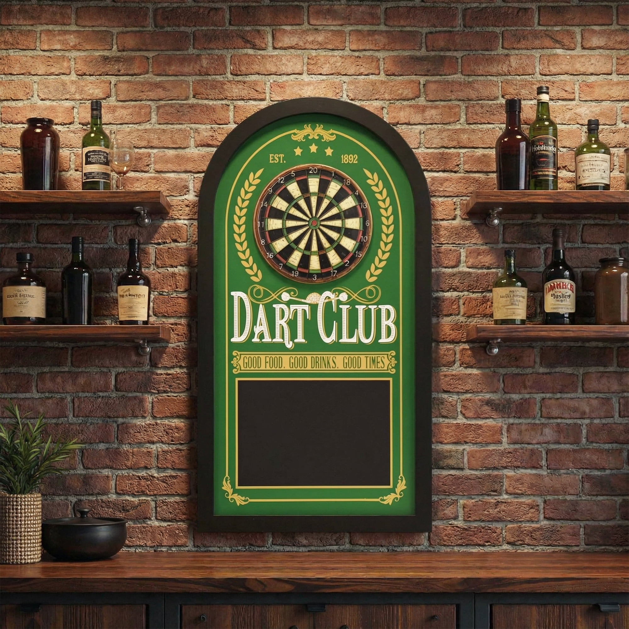 American Art Decor Dart Club Chalkboard Wall Decor MDF Blackboard Bar ...