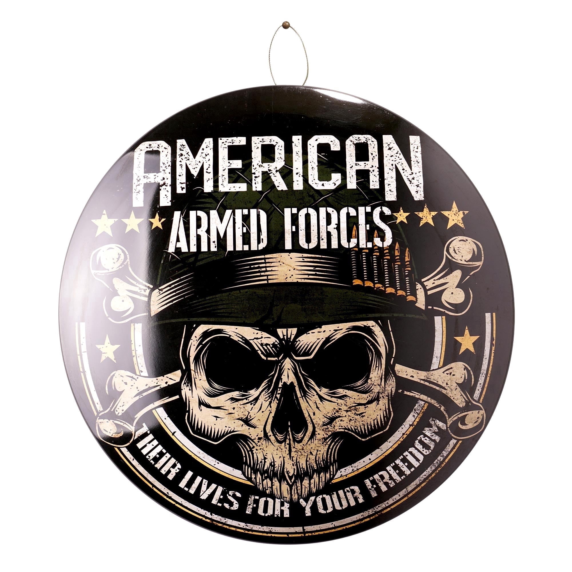American Art Decor Distressed American Armed Force Dome Metal Sign - 15 ...