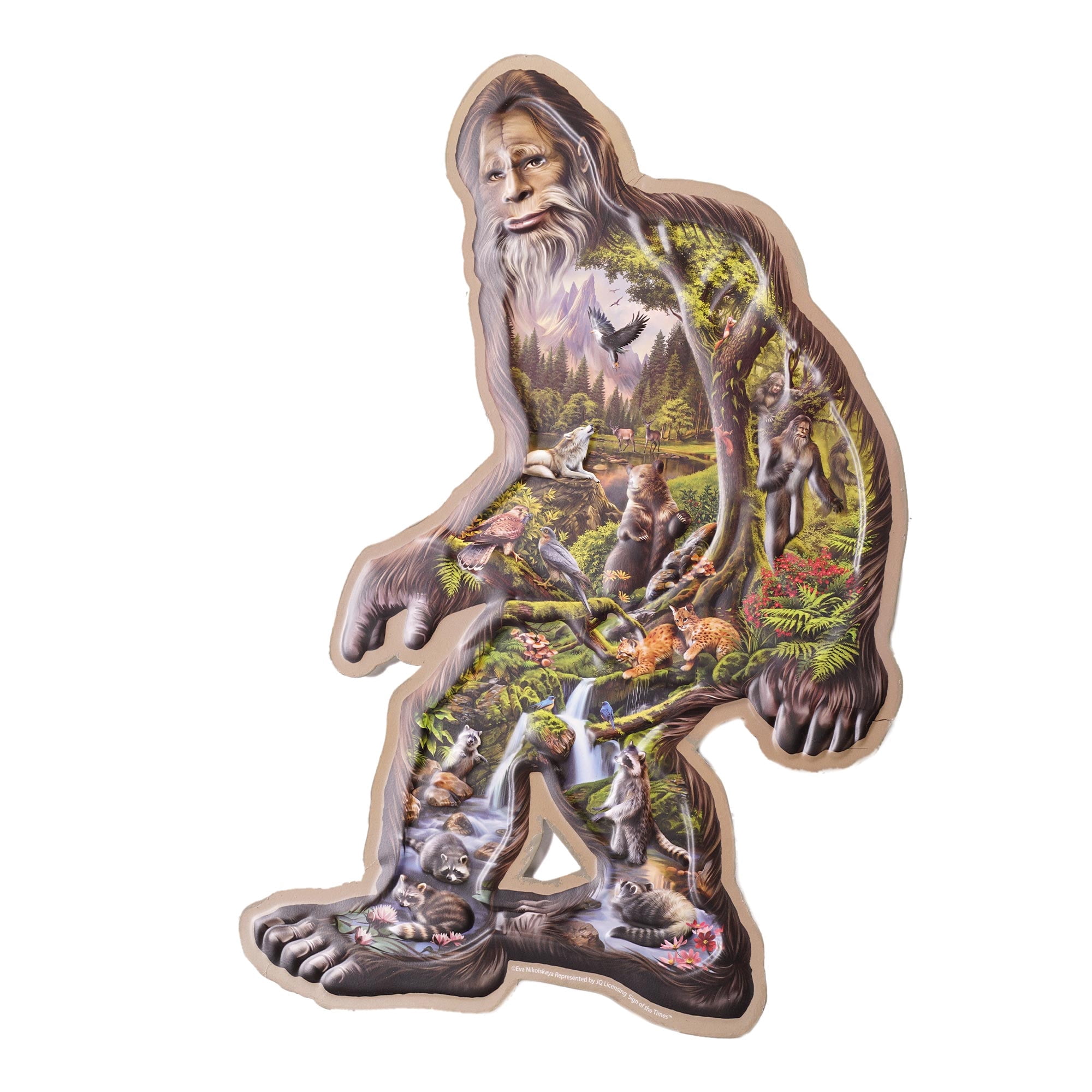American Art Decor Distressed Bigfoot Collage Embossed Shaped Metal ...