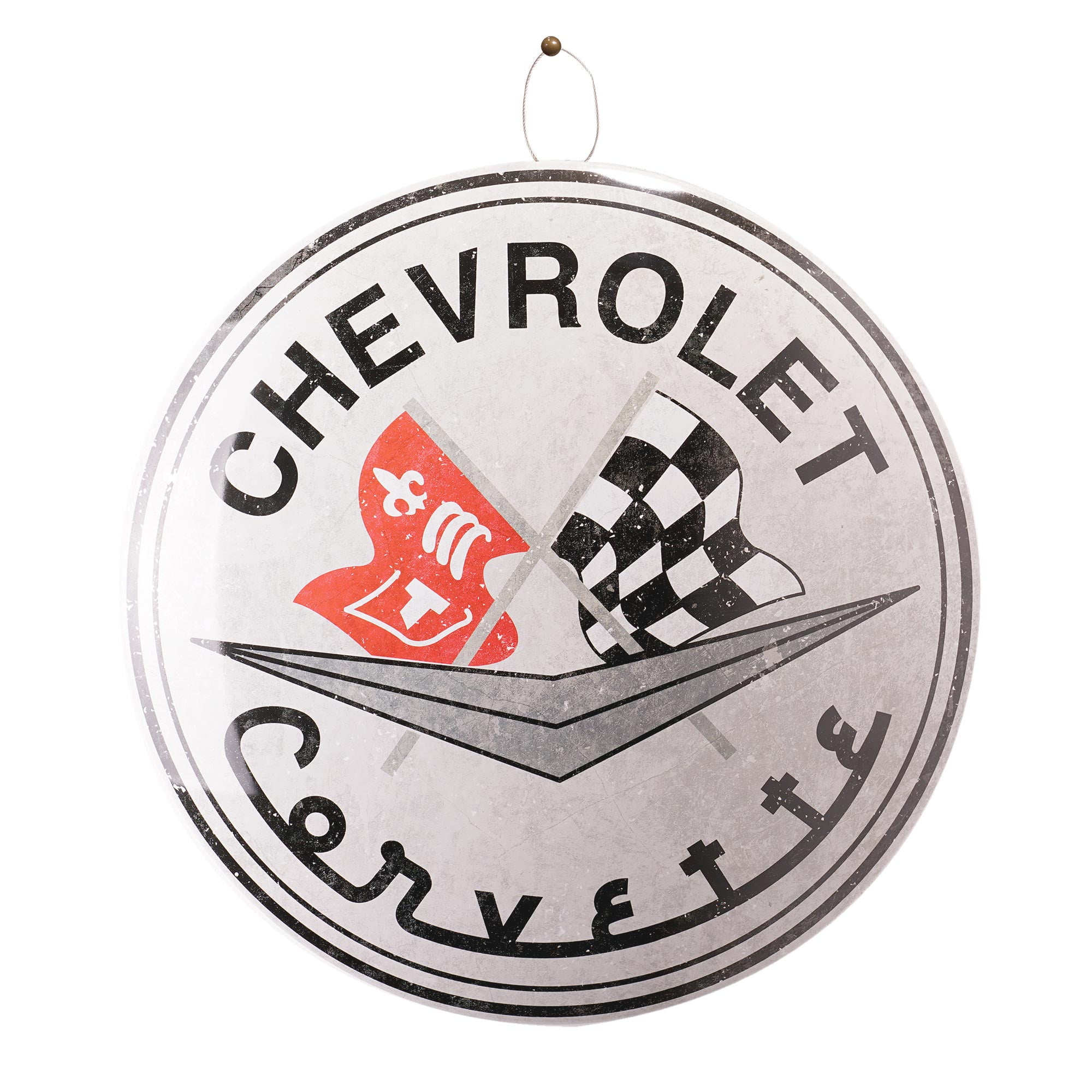 American Art Decor Distressed Chevrolet Corvette Dome Metal Sign - 15.5 ...