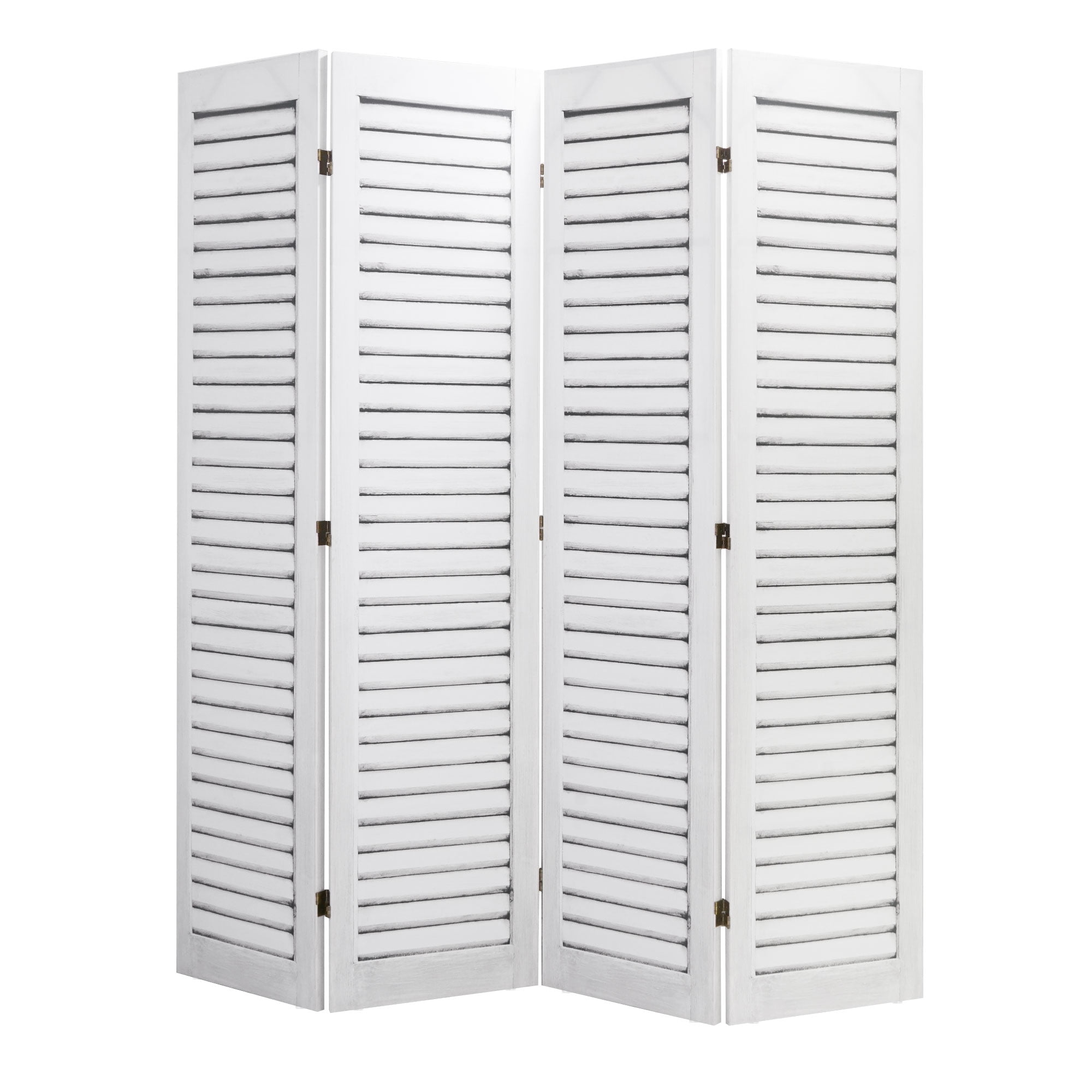 American Art Decor Double-Sided White Shutter Pattern Canvas Portable ...