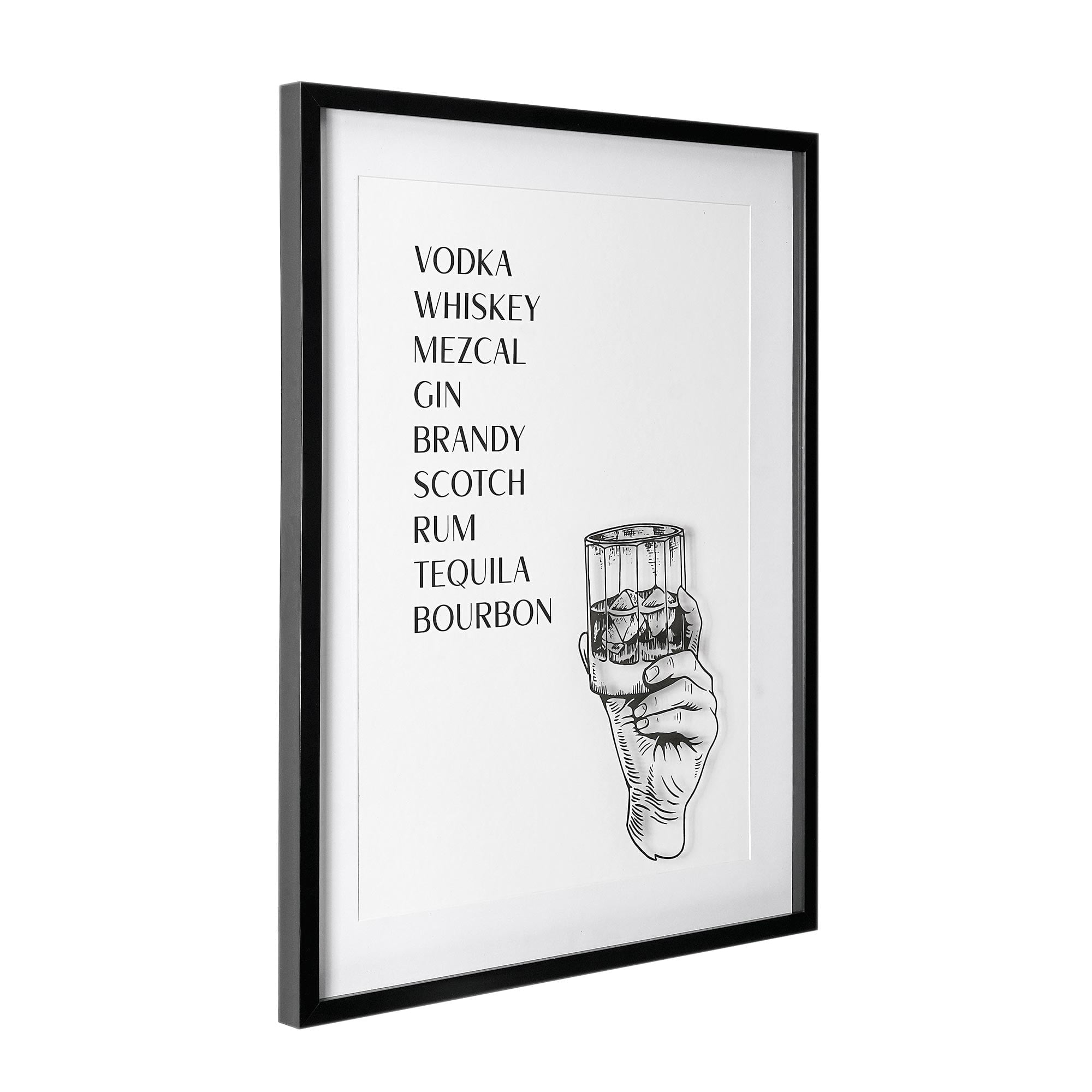 American Art Decor Drinks List Printed Glass Framed Wall Decor 22"x28 ...